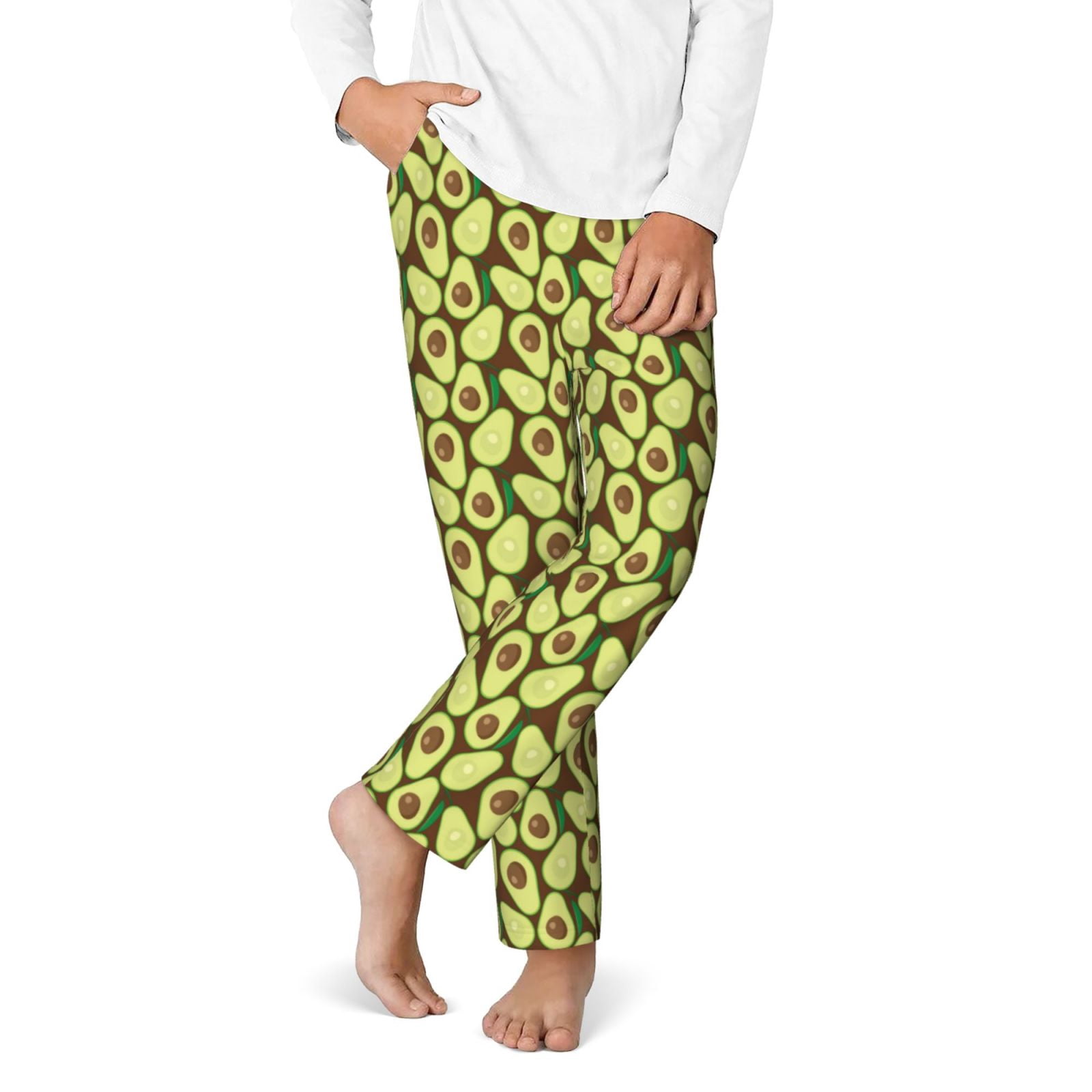 Derioi Avocado for Pajama Pants Men Elastic Waistband Sleep Pajama Pant ...