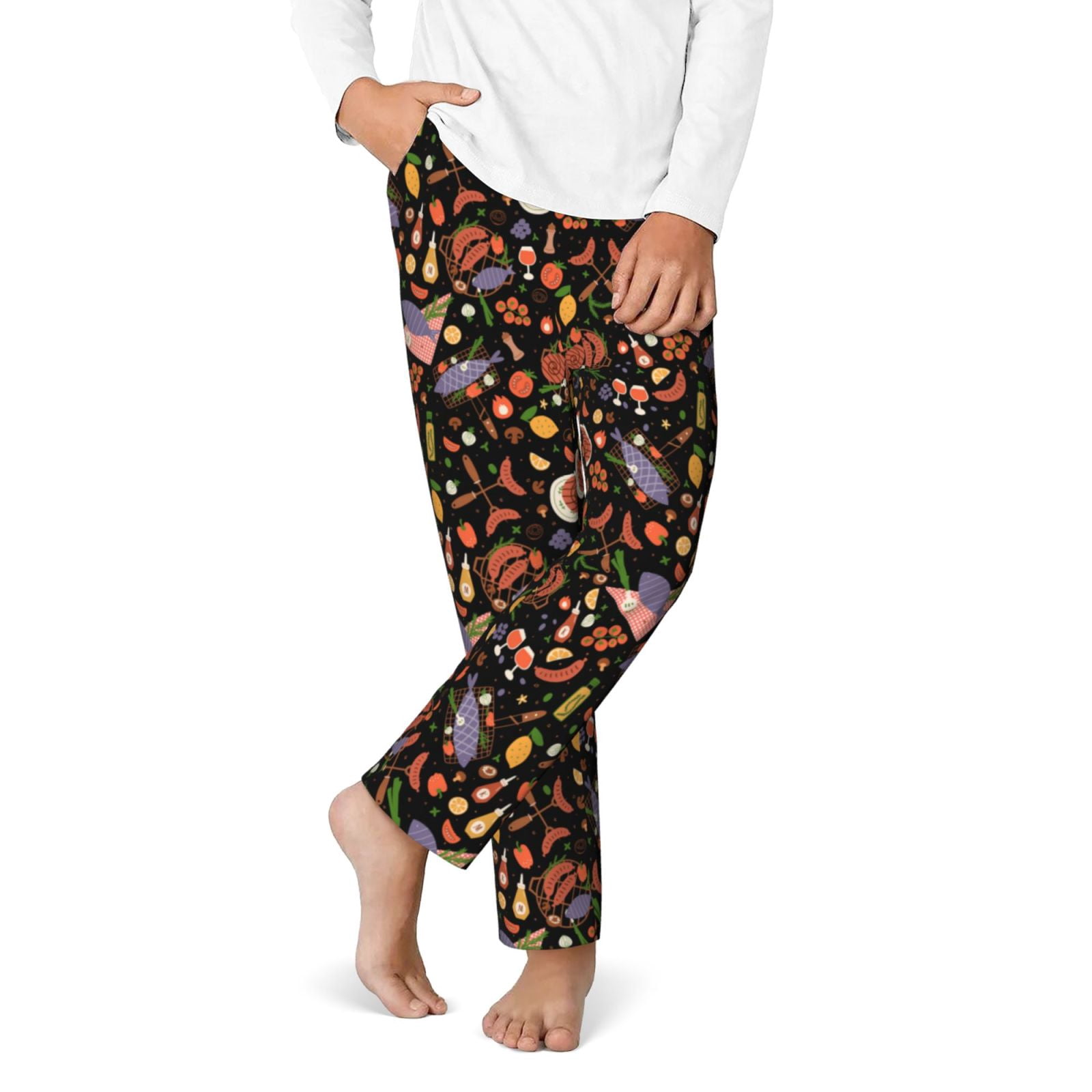 Derioi BBQ Party for Pajama Pants Men Elastic Waistband Sleep Pajama ...