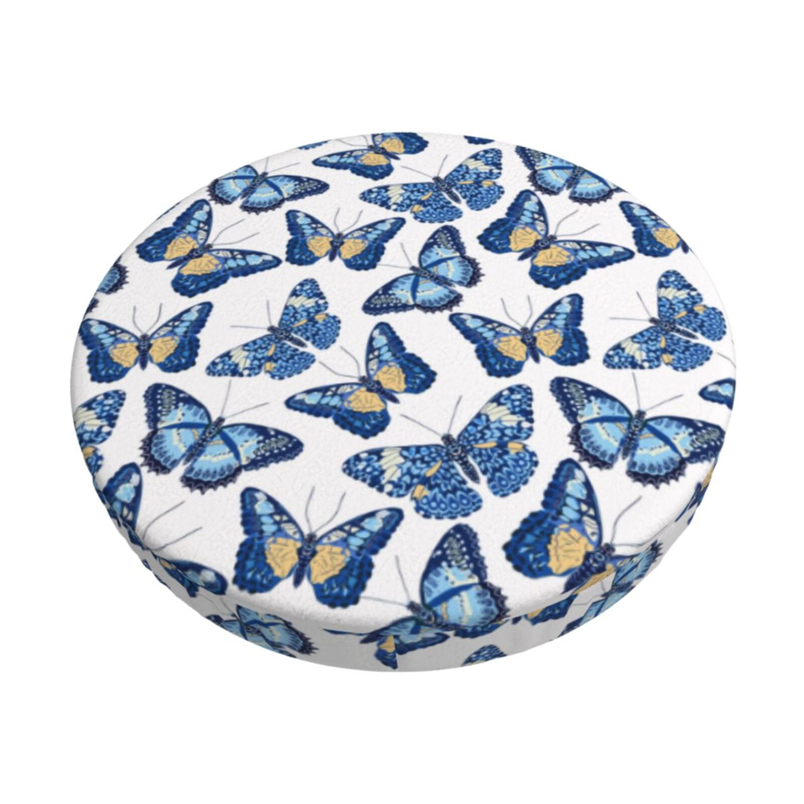 Derioi Beautiful Butterflies for Round Bar Chair Cushion Cover Round ...
