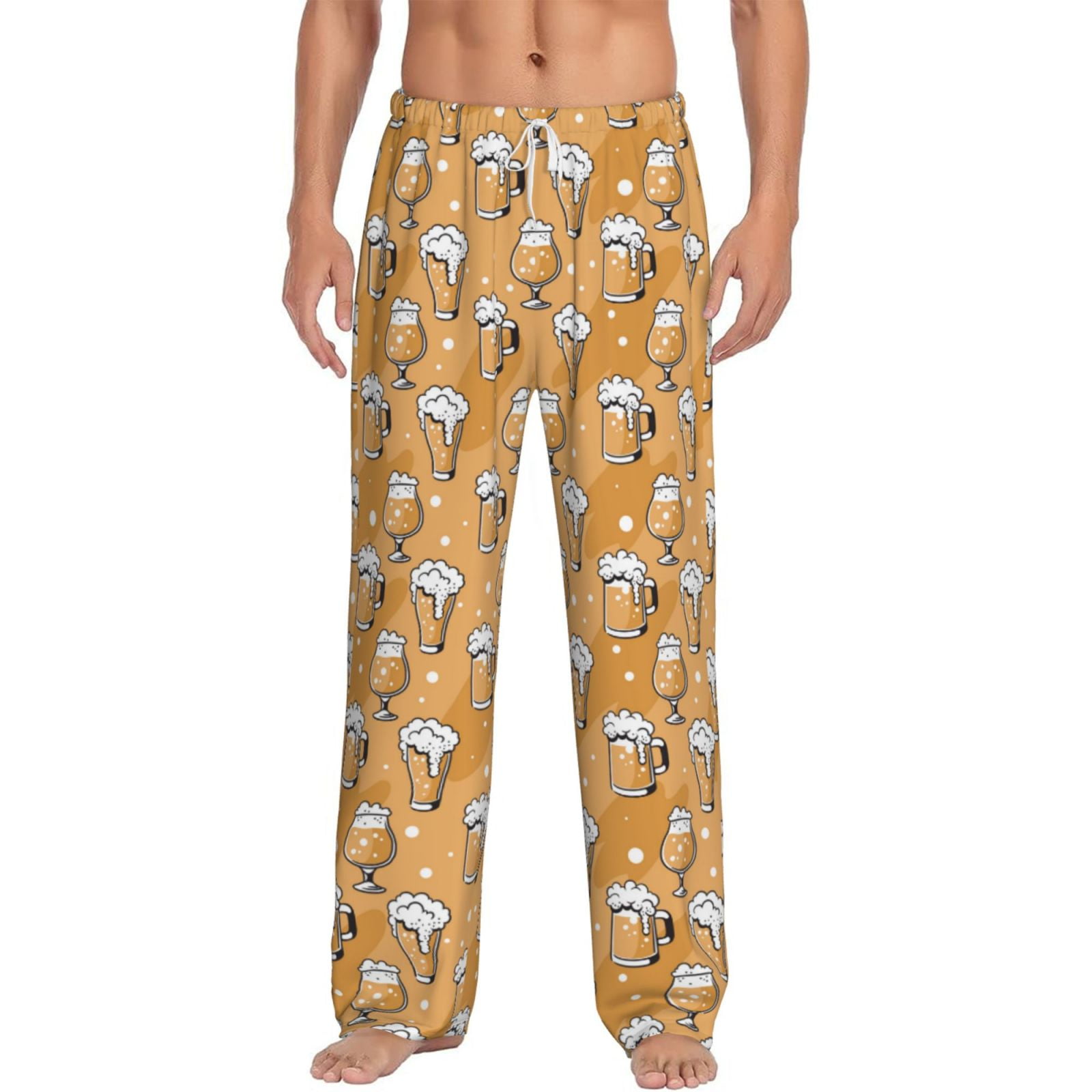 Derioi Beer In Glasses for Men's Pajama Pants with Pockets and ...