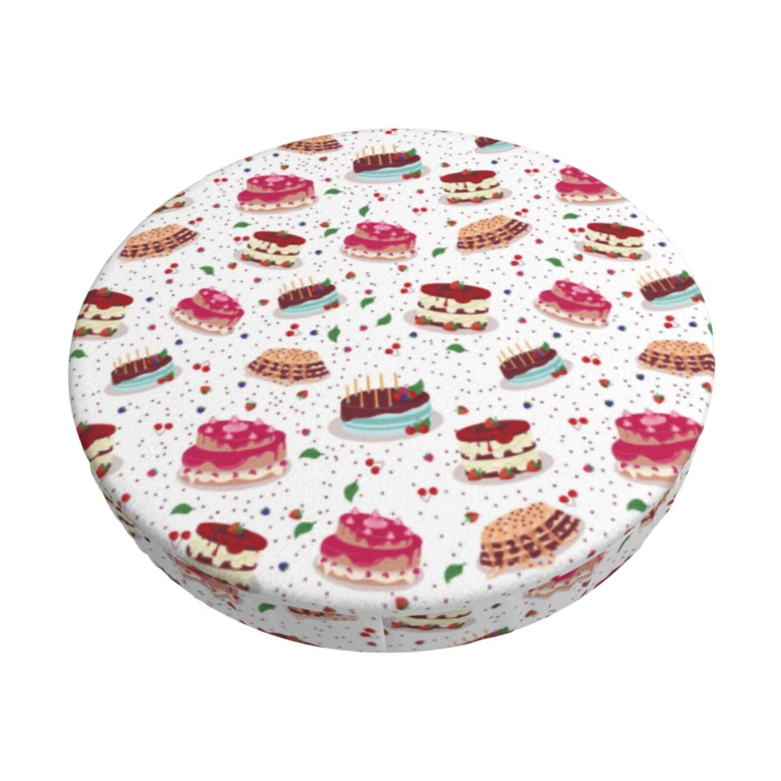 Derioi Birthday Cake for Round Bar Chair Cushion Cover Round Stool ...