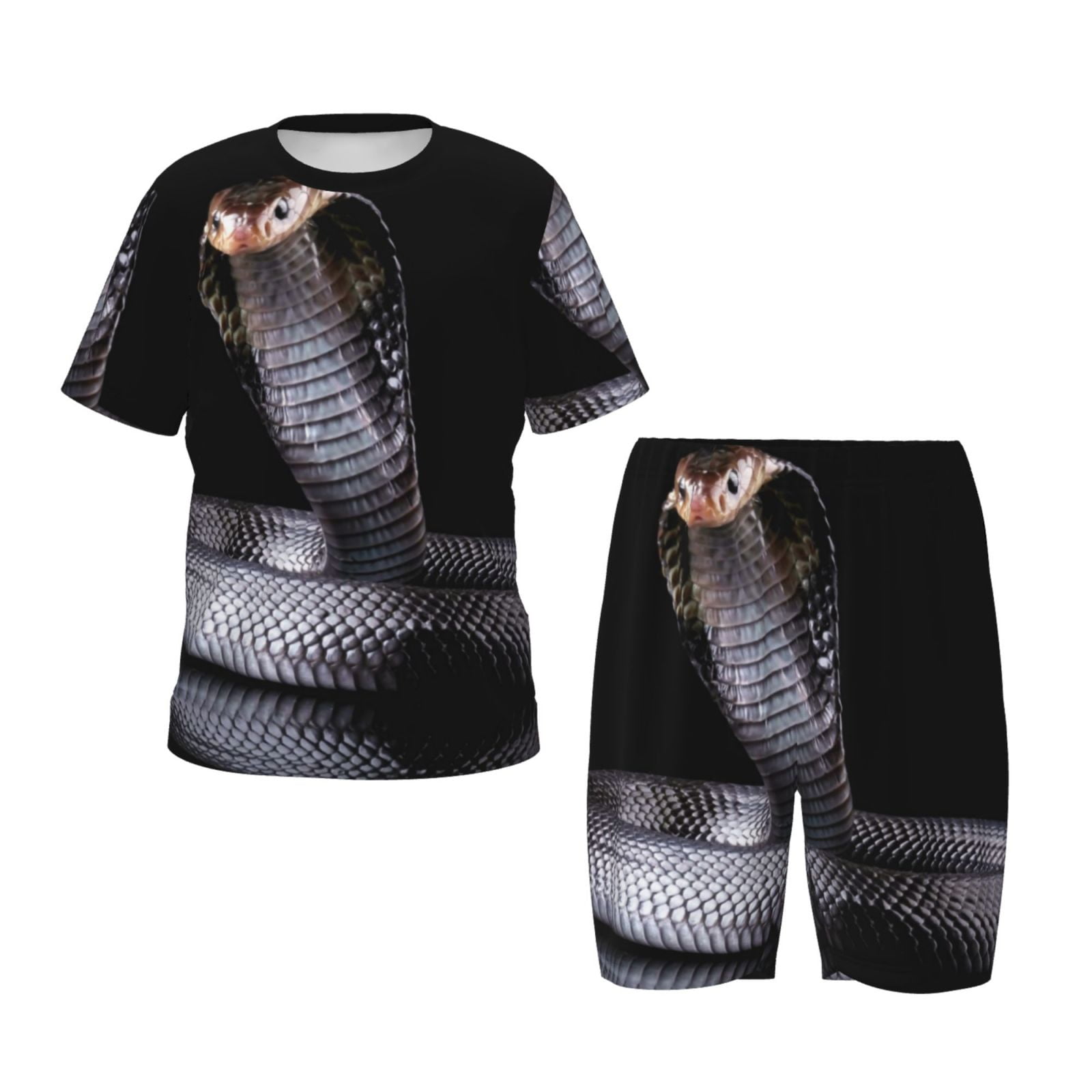 Derioi Black Cobra Snake for Short-Sleeved Summer Pajama Set for Girls ...