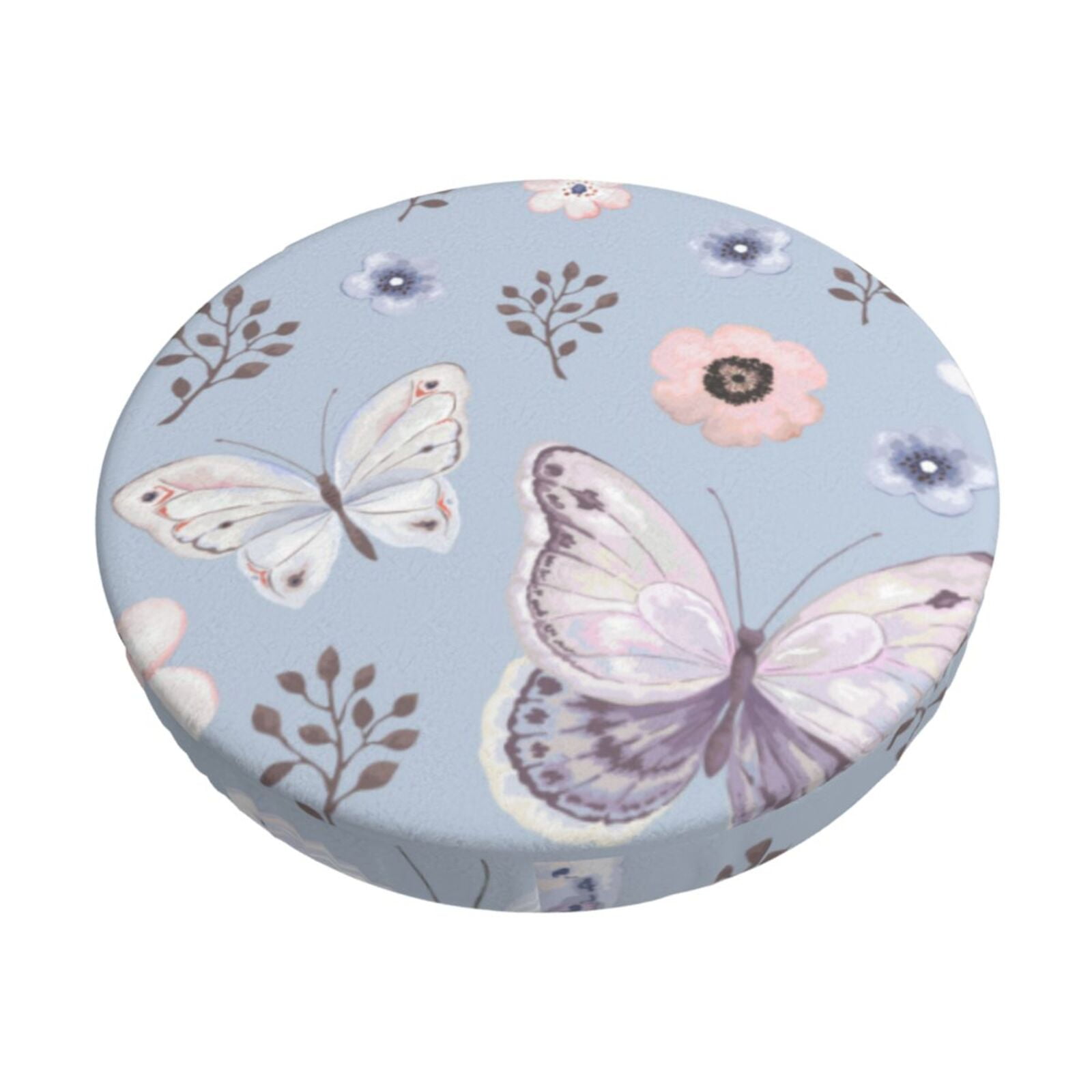 Derioi Blue Butterfly for Round Bar Chair Cushion Cover Round Stool ...