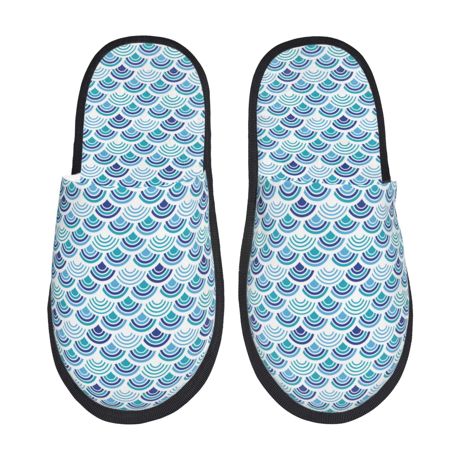 Derioi Blue Fish Scale Texture for Slippers Indoor Outdoor Anti-Skid ...