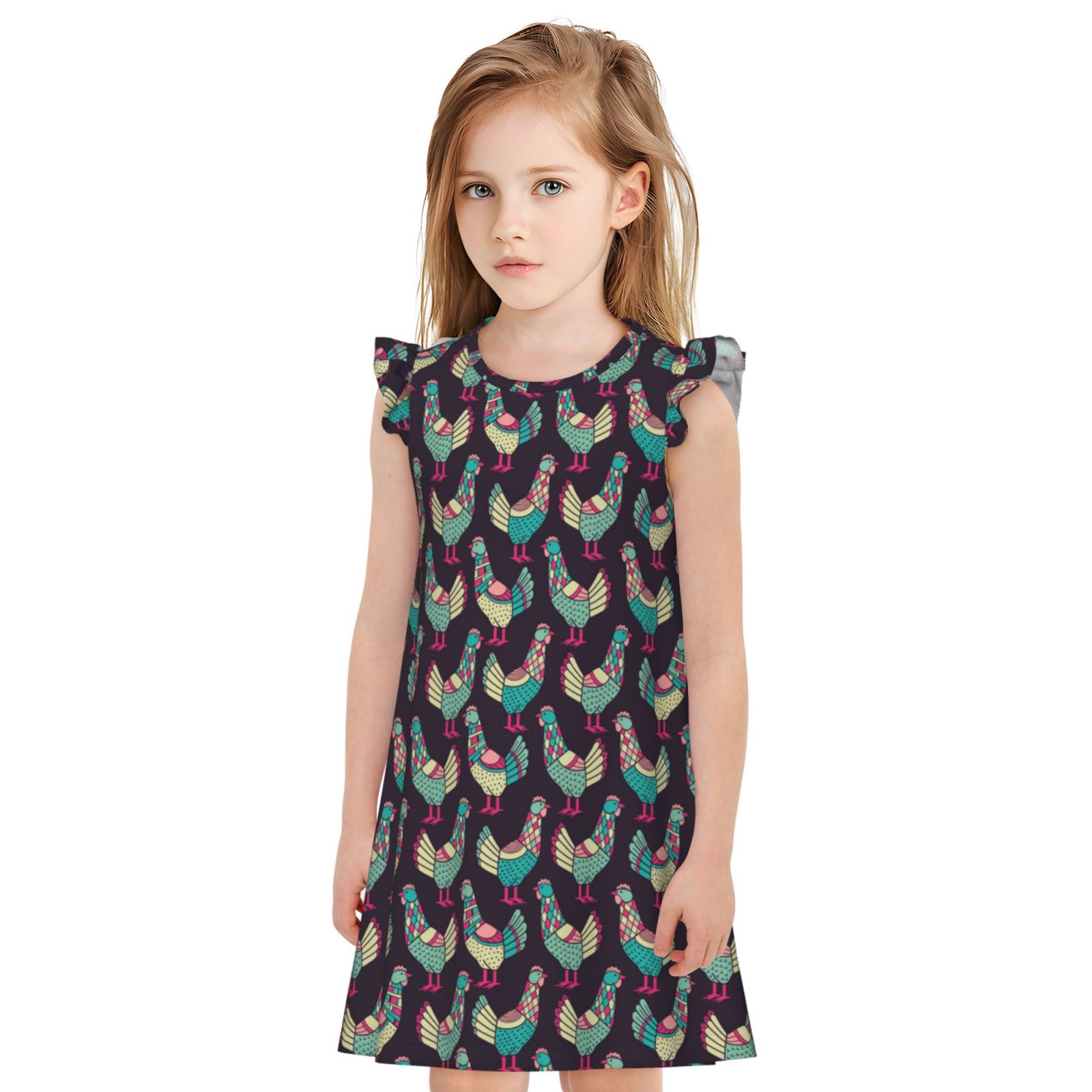 Derioi Bohemian Chicken for Girls Nightgowns Night Dress Sleepwear ...
