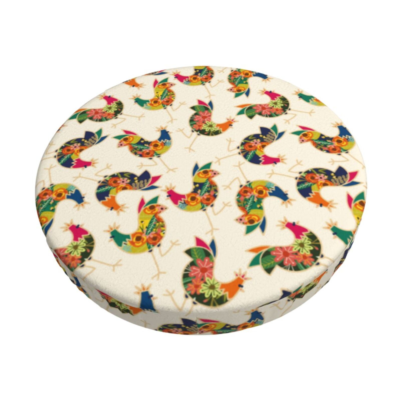 Derioi Boho Chicken for Round Bar Chair Cushion Cover Round Stool Cover ...