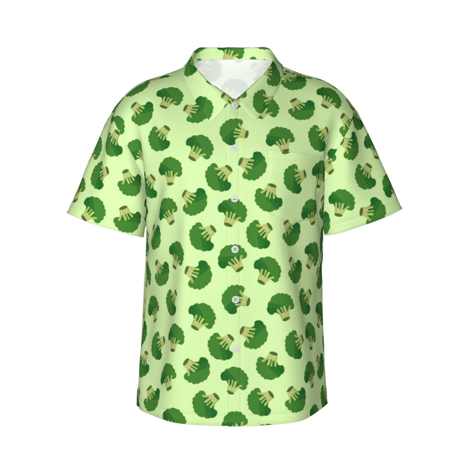 Derioi Broccoli Vegetables for Hawaiian Shirt for Men Casual Button ...
