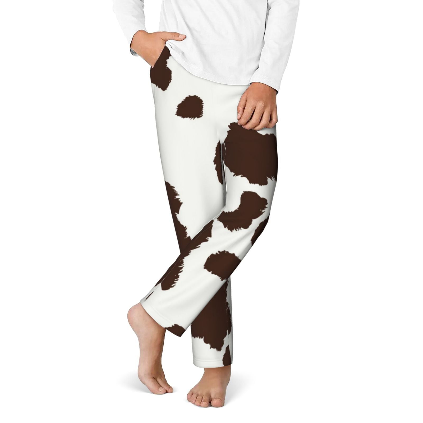 Derioi Brown Cow for Pajama Pants Men Elastic Waistband Sleep Pajama ...