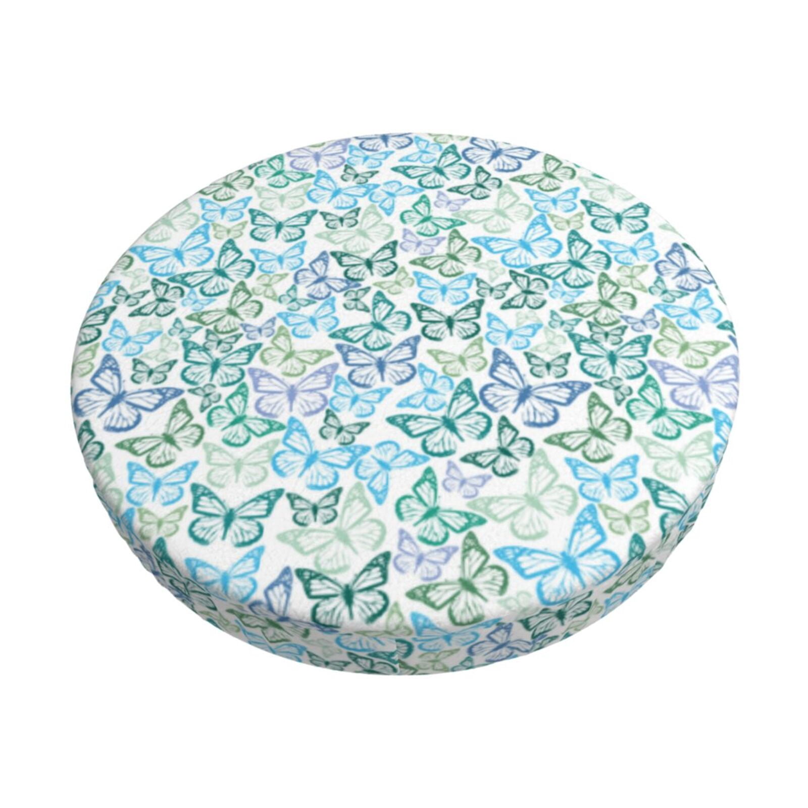 Derioi Butterflies for Round Bar Chair Cushion Cover Round Stool Cover ...