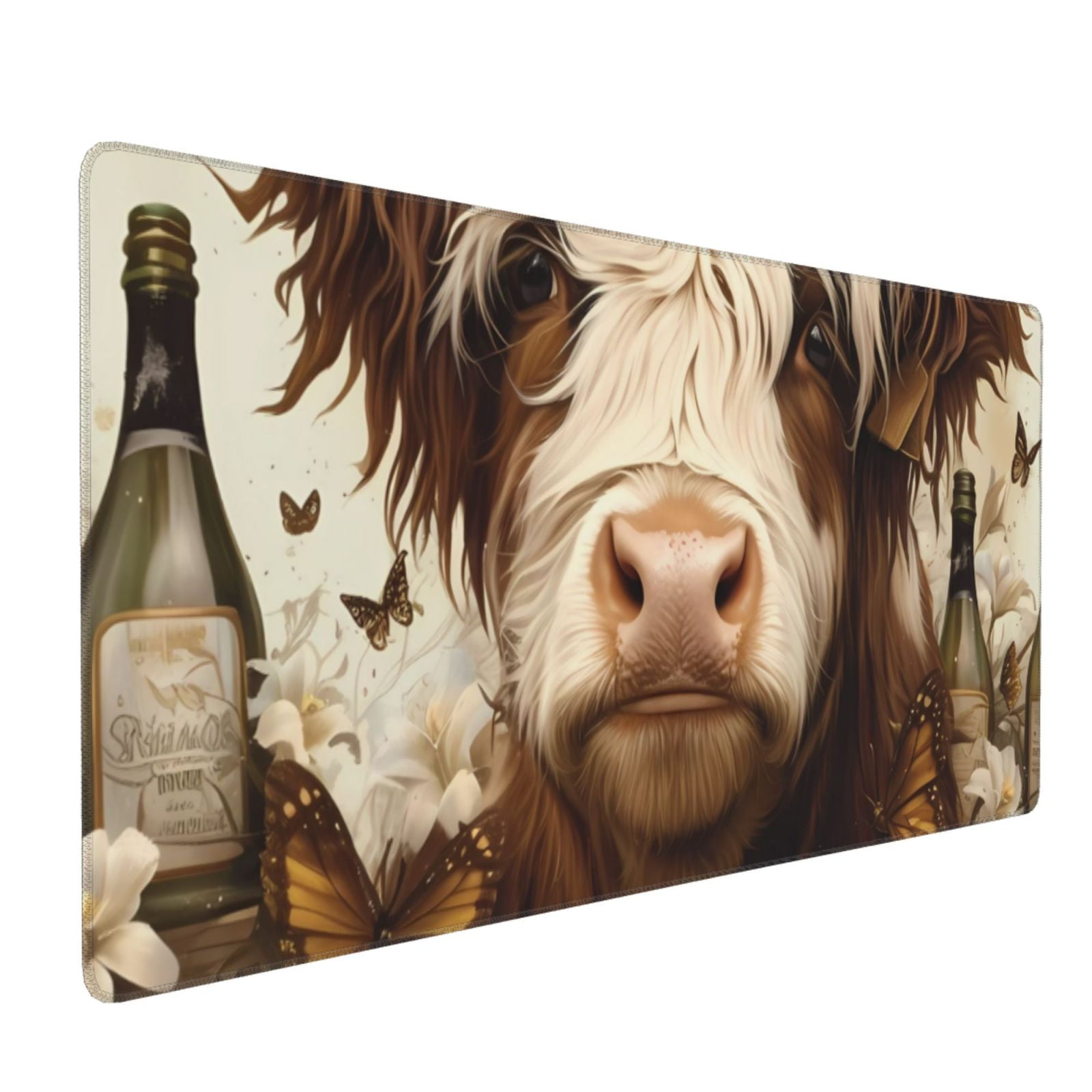 Derioi Butterfly Cow Barrel for Large Non-Slip Gaming Mouse Pad 16"x35 ...