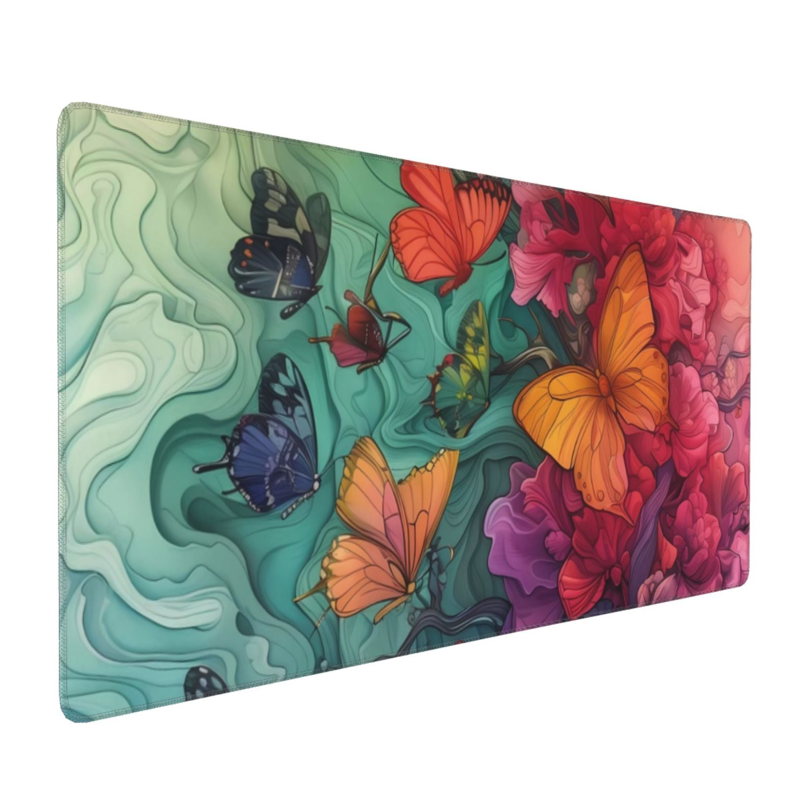 Derioi Butterfly Flower Cascade for Large Non-Slip Gaming Mouse Pad 16 ...