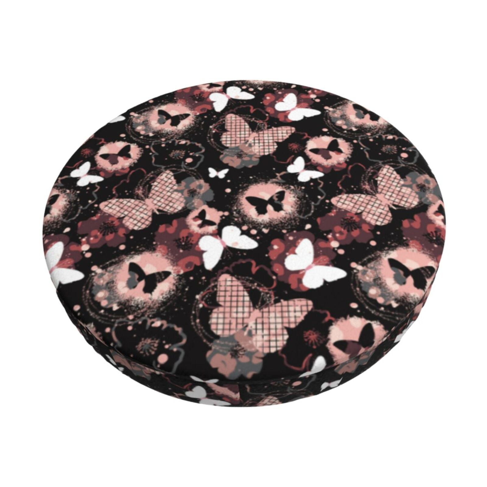 Derioi Butterfly for Round Bar Chair Cushion Cover Round Stool Cover ...