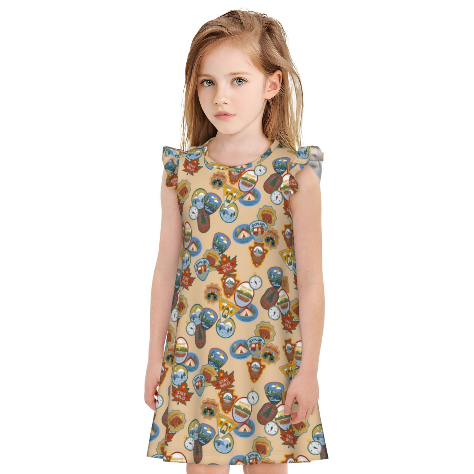 Derioi Camp Badge for Girls Nightgowns Night Dress Sleepwear Pajamas ...