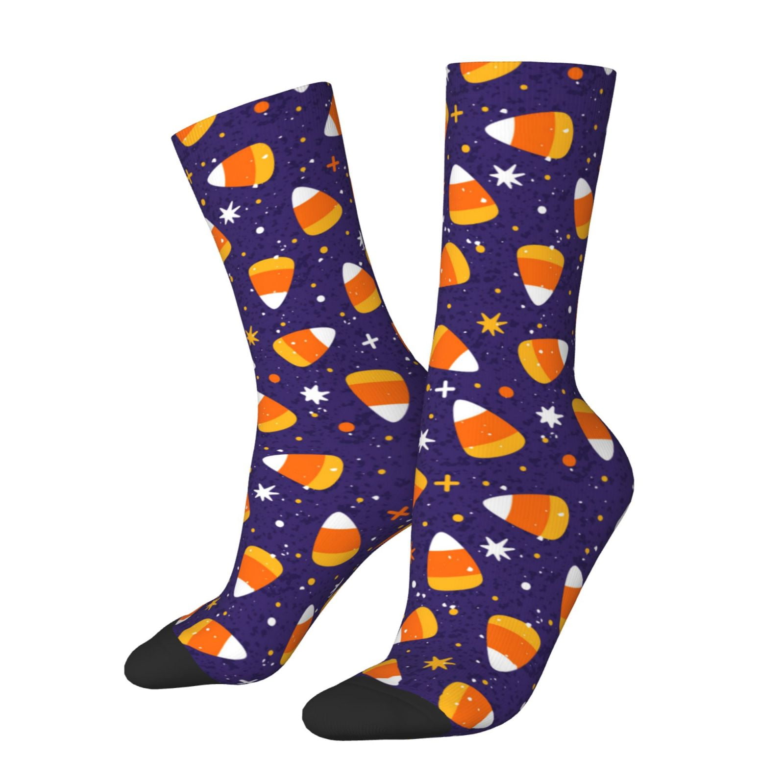 Derioi Candy Corn (2) Printed Middle Tube Socks for Adults for Women ...