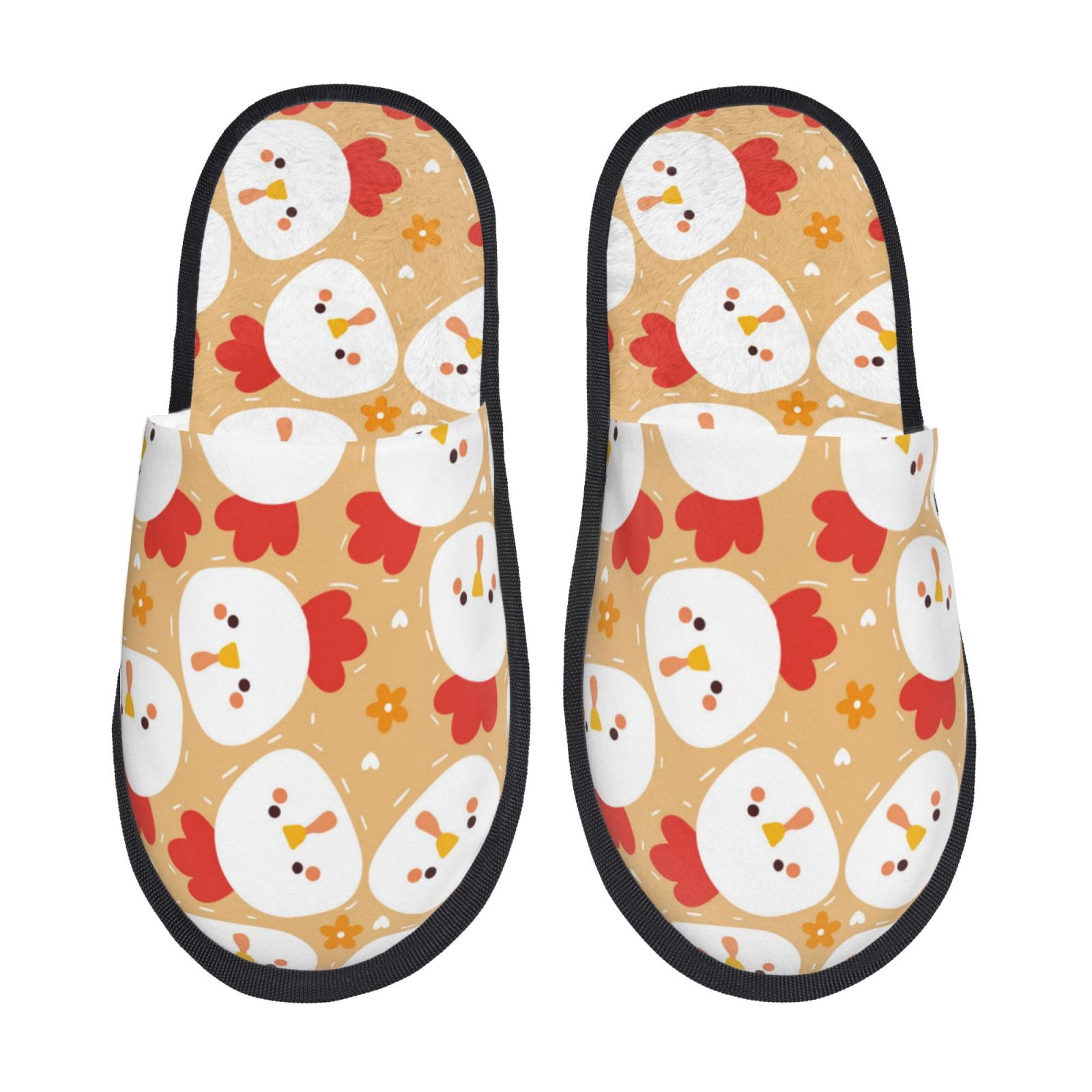 Derioi Cartoon Chicken for Slippers Indoor Outdoor Anti-Skid Warm Cozy ...