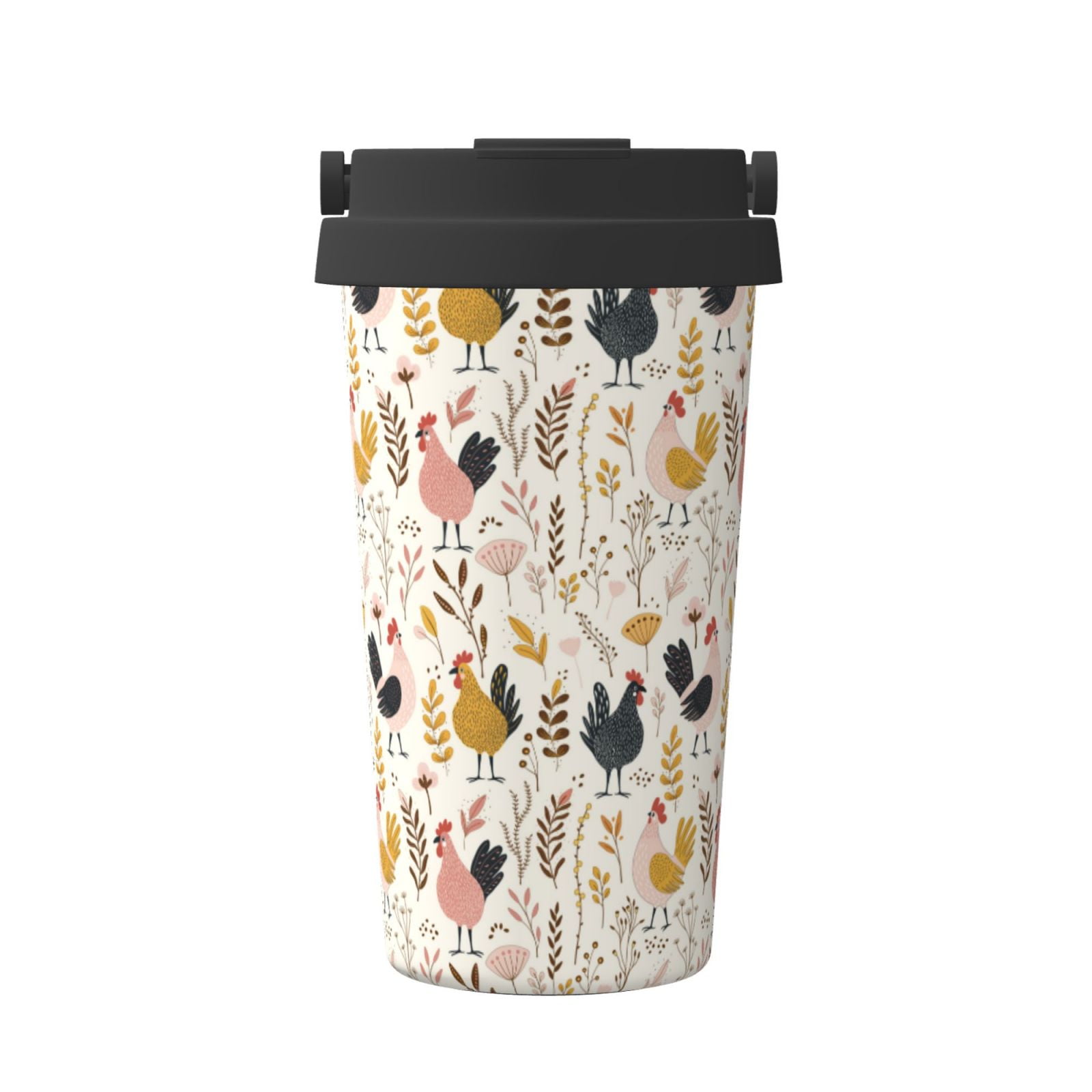 Derioi Cartoon Chickens for Stainless Steel Reusable Thermal Cup for ...