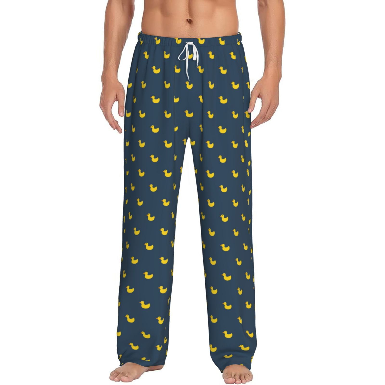 Derioi Cartoon Ducks for Men's Pajama Pants with Pockets and Drawstring ...