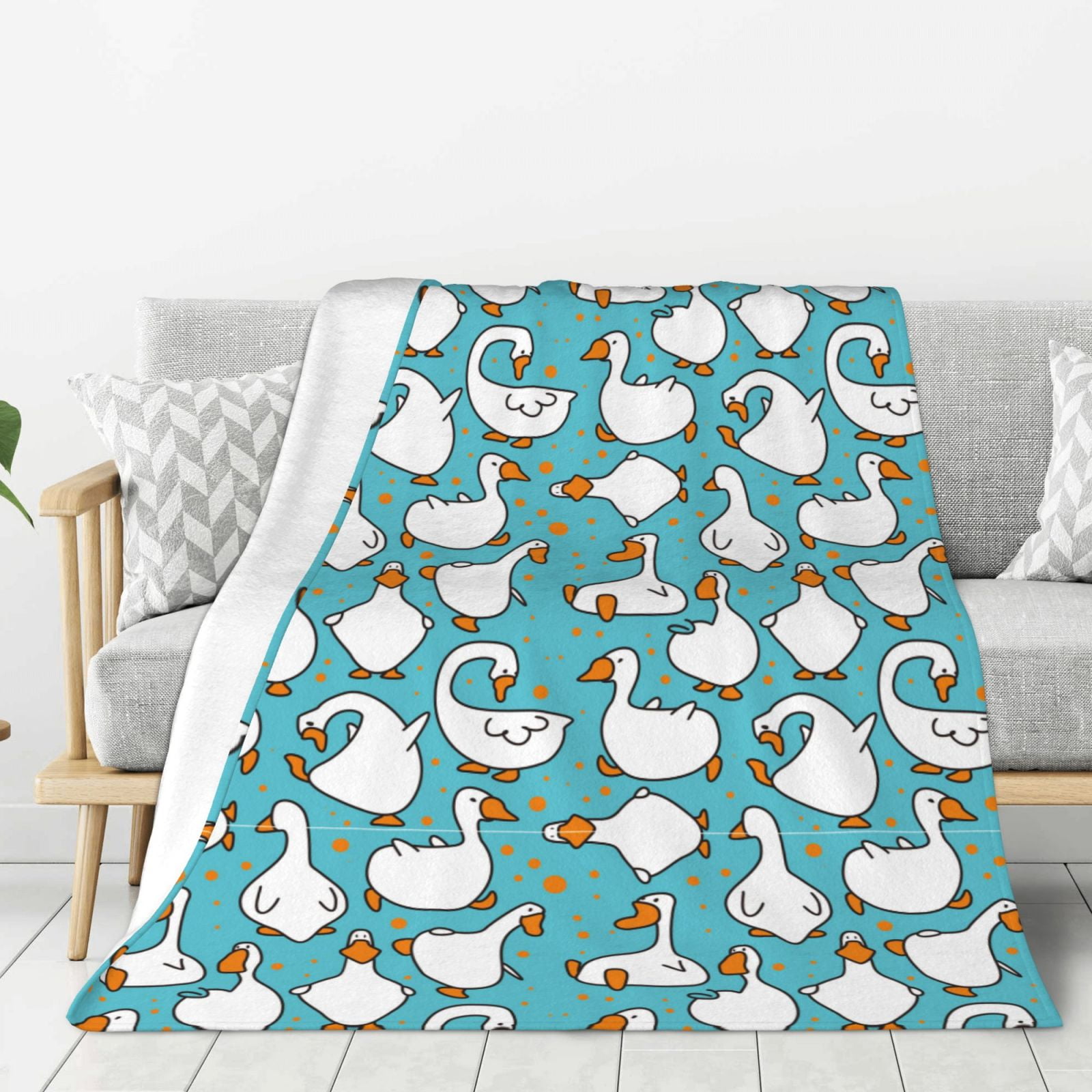 Derioi Cartoon Funny Goose for Fleece Throw Blanket ,for Couch Sofa ...