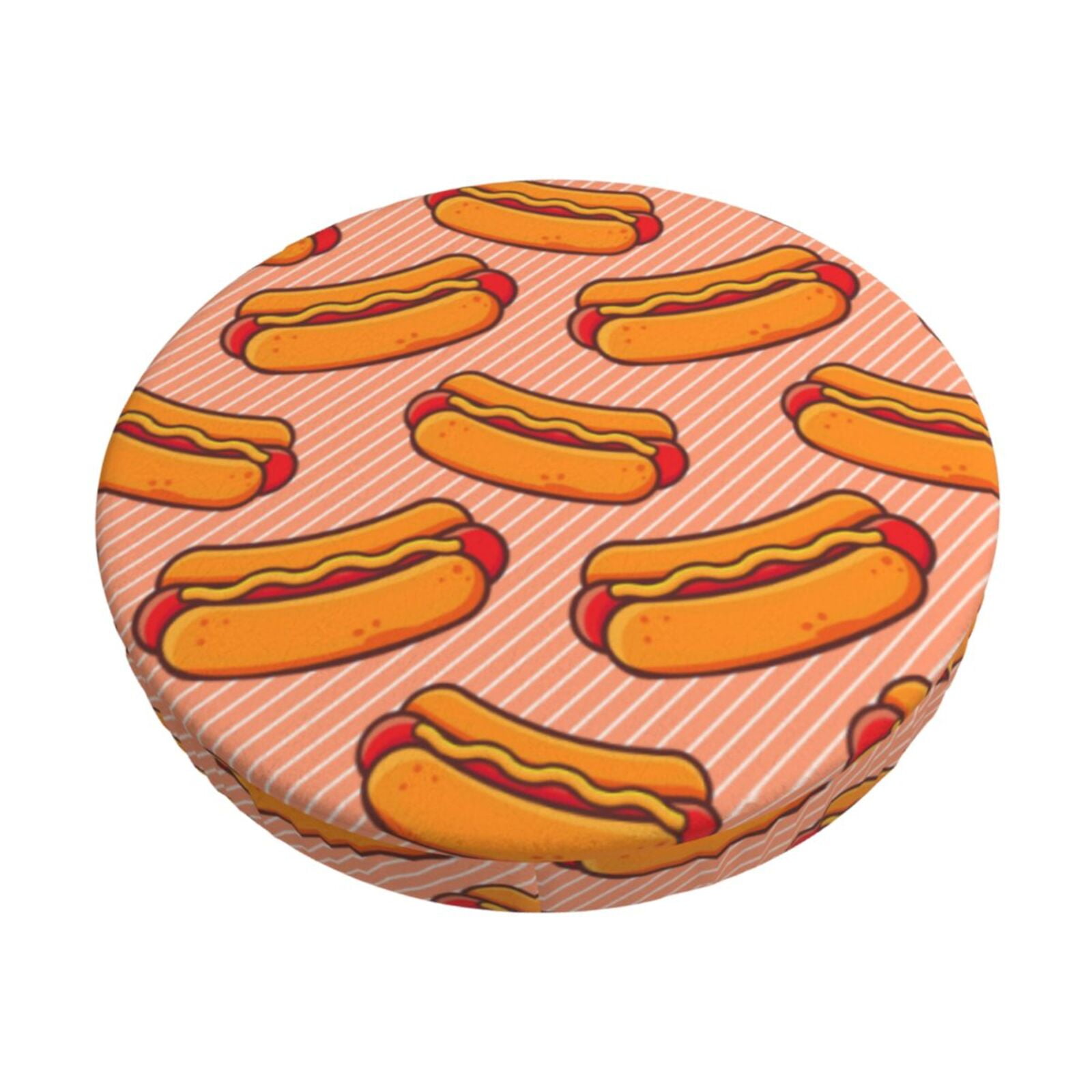 Derioi Cartoon Hot Dog for Round Bar Chair Cushion Cover Round Stool ...