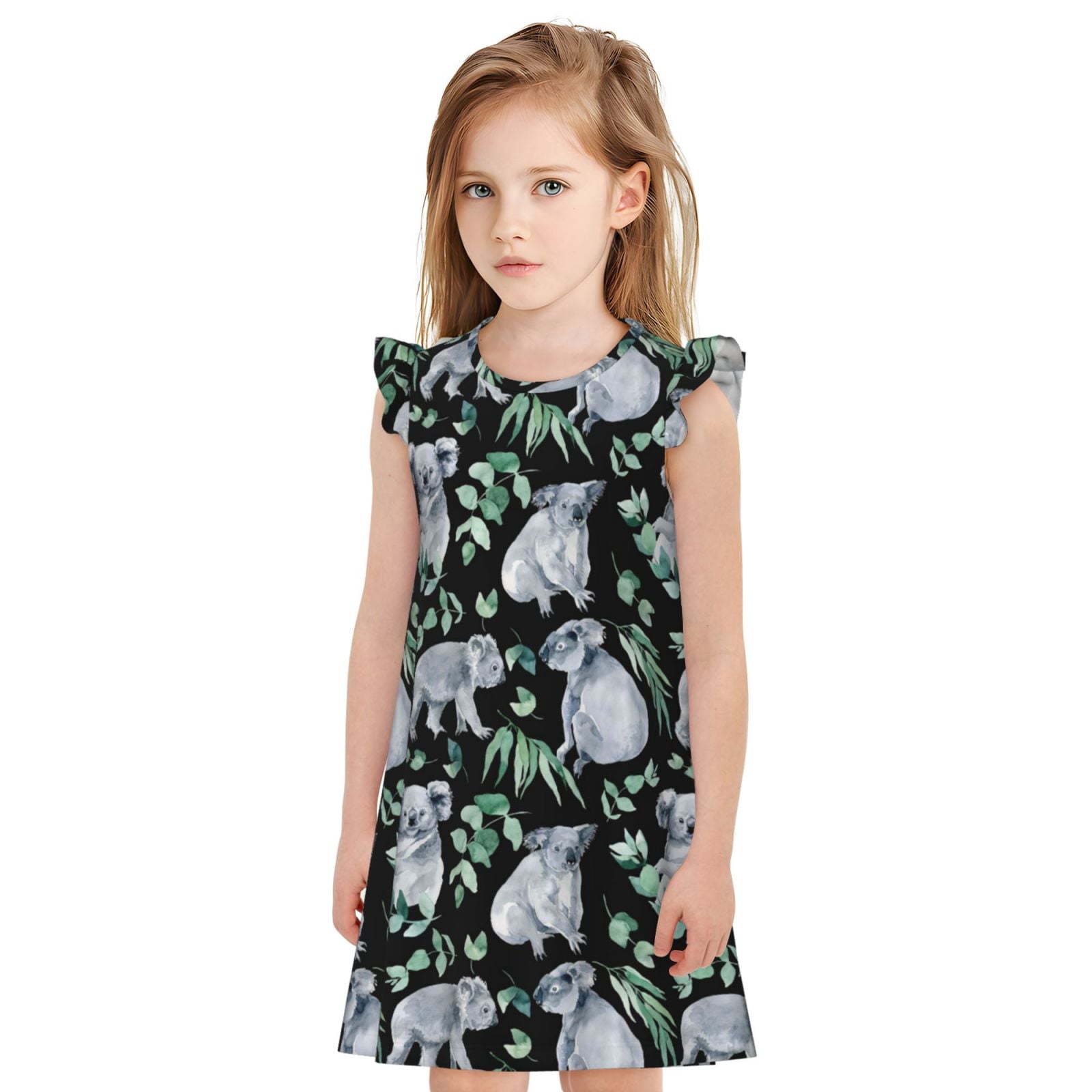 Derioi Cartoon Koala Bear for Girls Nightgowns Night Dress Sleepwear ...