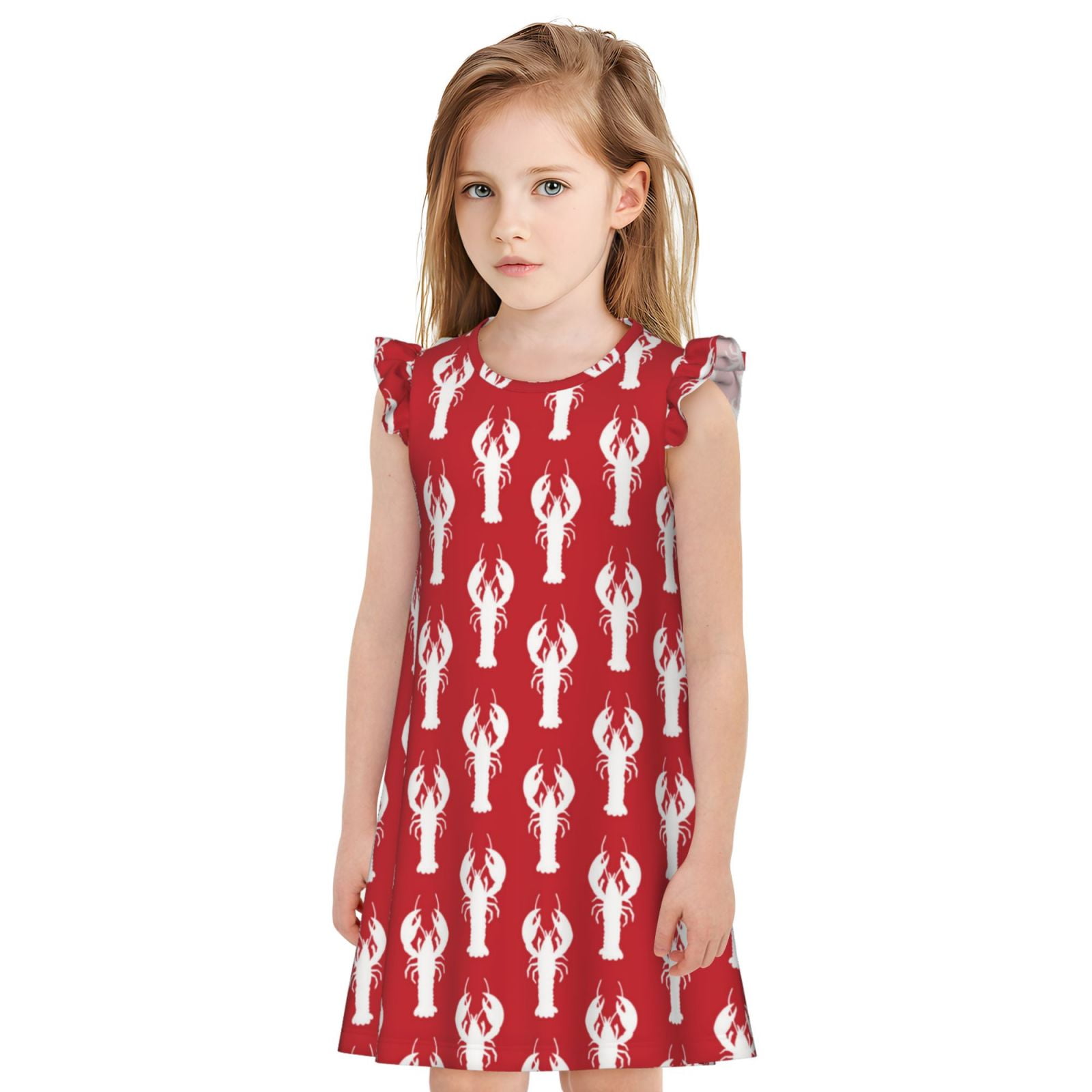 Derioi Cartoon Lobster for Girls Nightgowns Night Dress Sleepwear ...