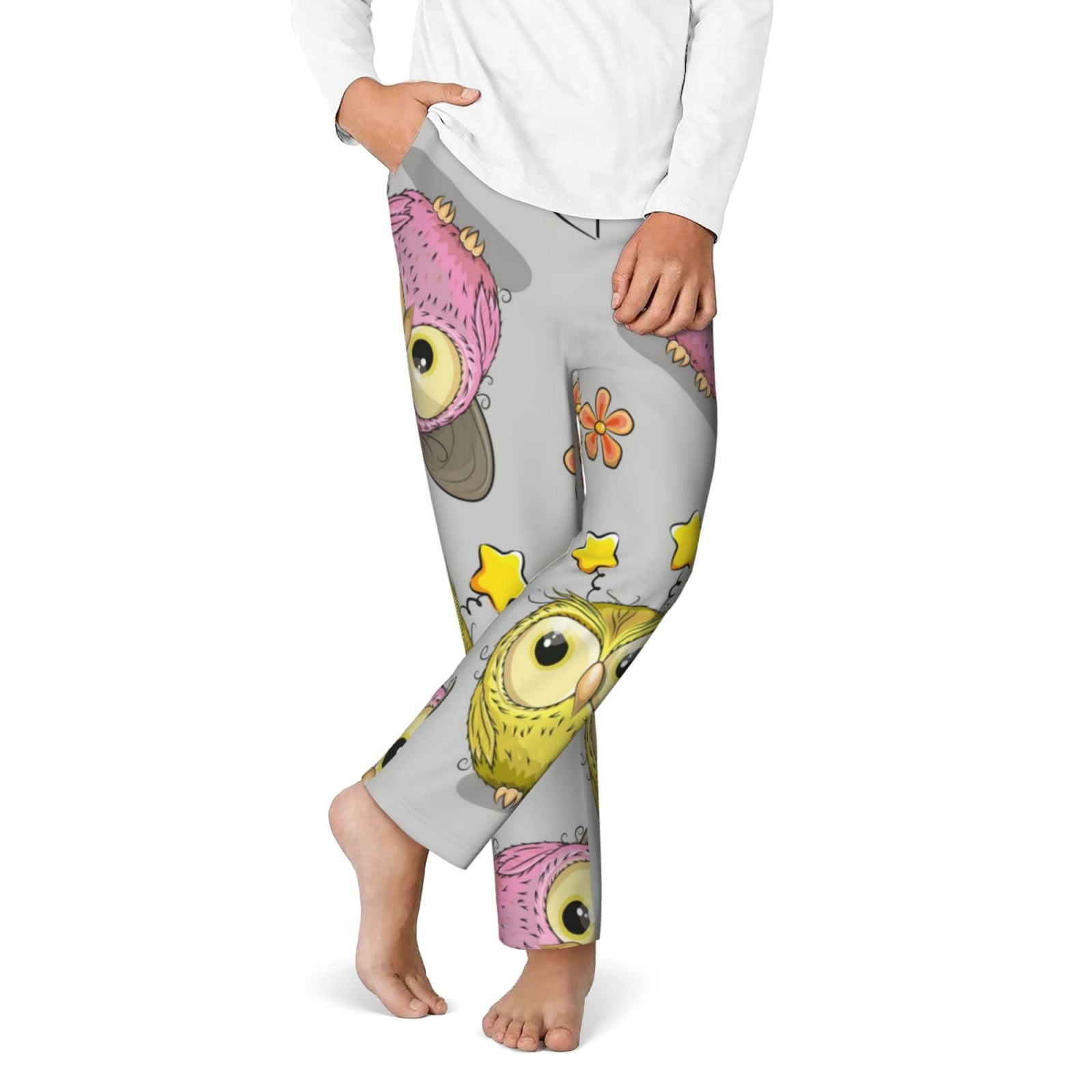 Derioi Cartoon Owls for Pajama Pants Men Elastic Waistband Sleep Pajama ...