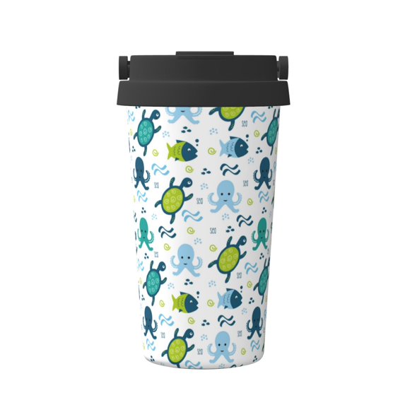 Derioi Cartoon Sea Creatures for Stainless Steel Reusable Thermal Cup ...