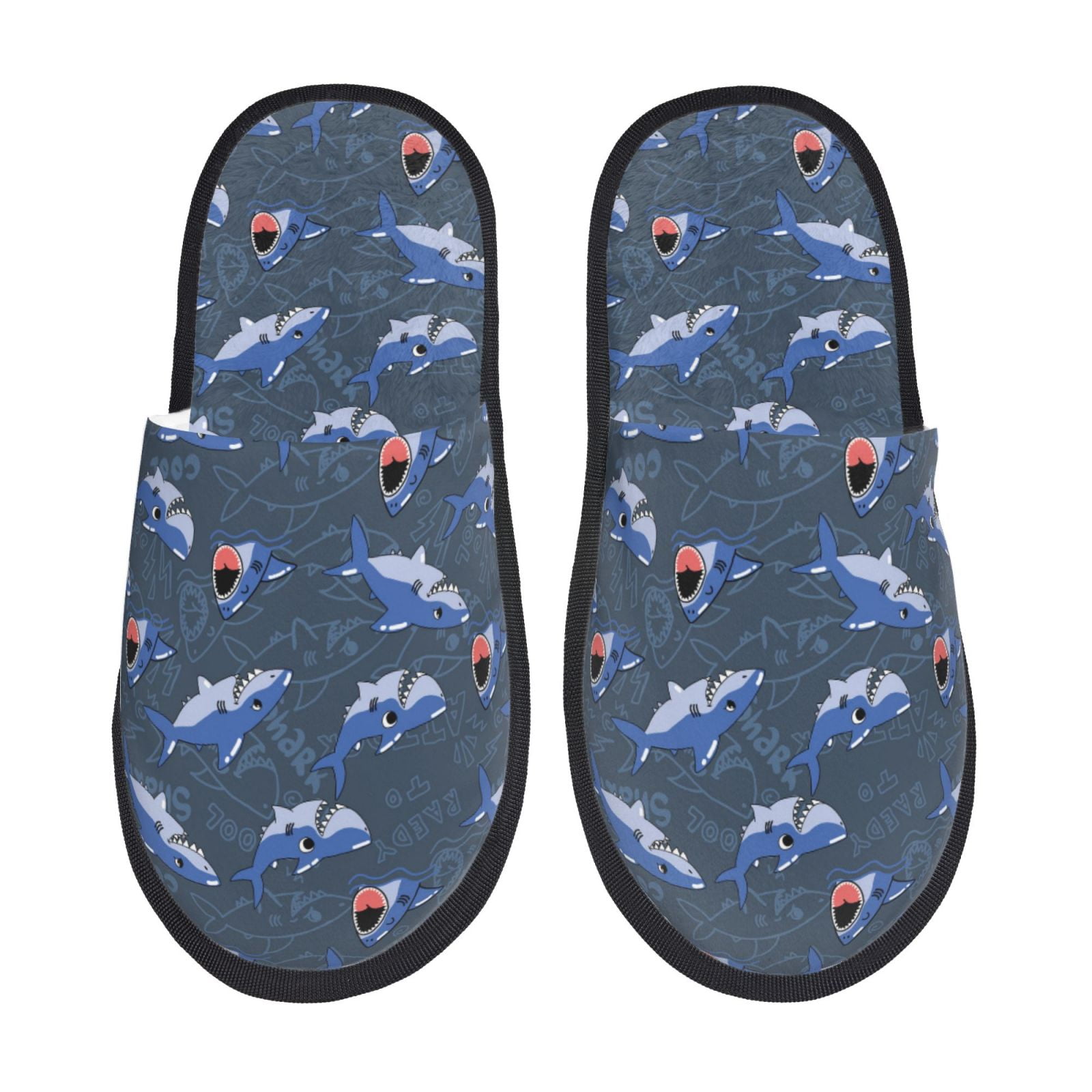 Derioi Cartoon Shark for Slippers Indoor Outdoor Anti-Skid Warm Cozy ...