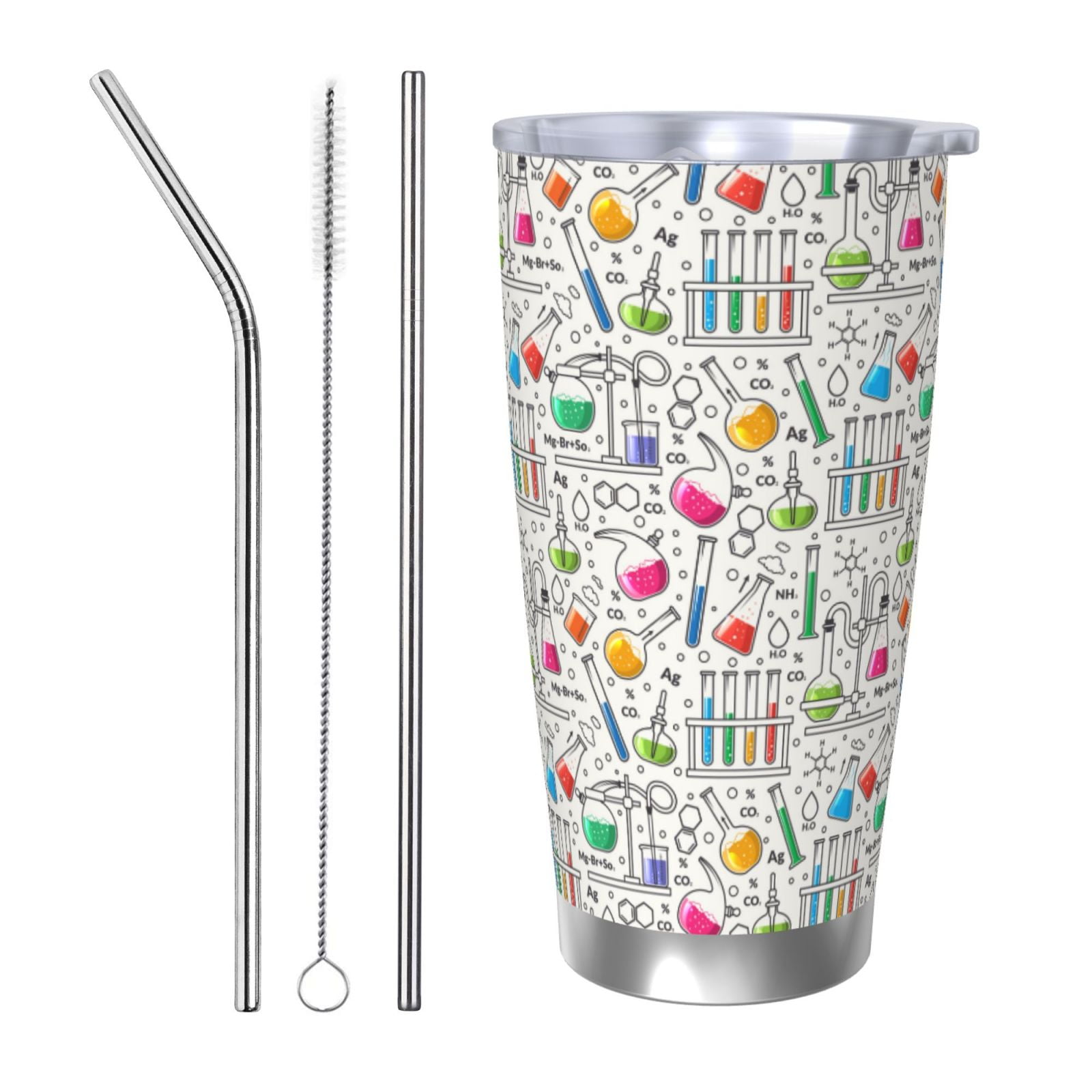 Derioi Chemical Flasks And Test Tubes for 20oz Tumbler with Lid for Hot ...