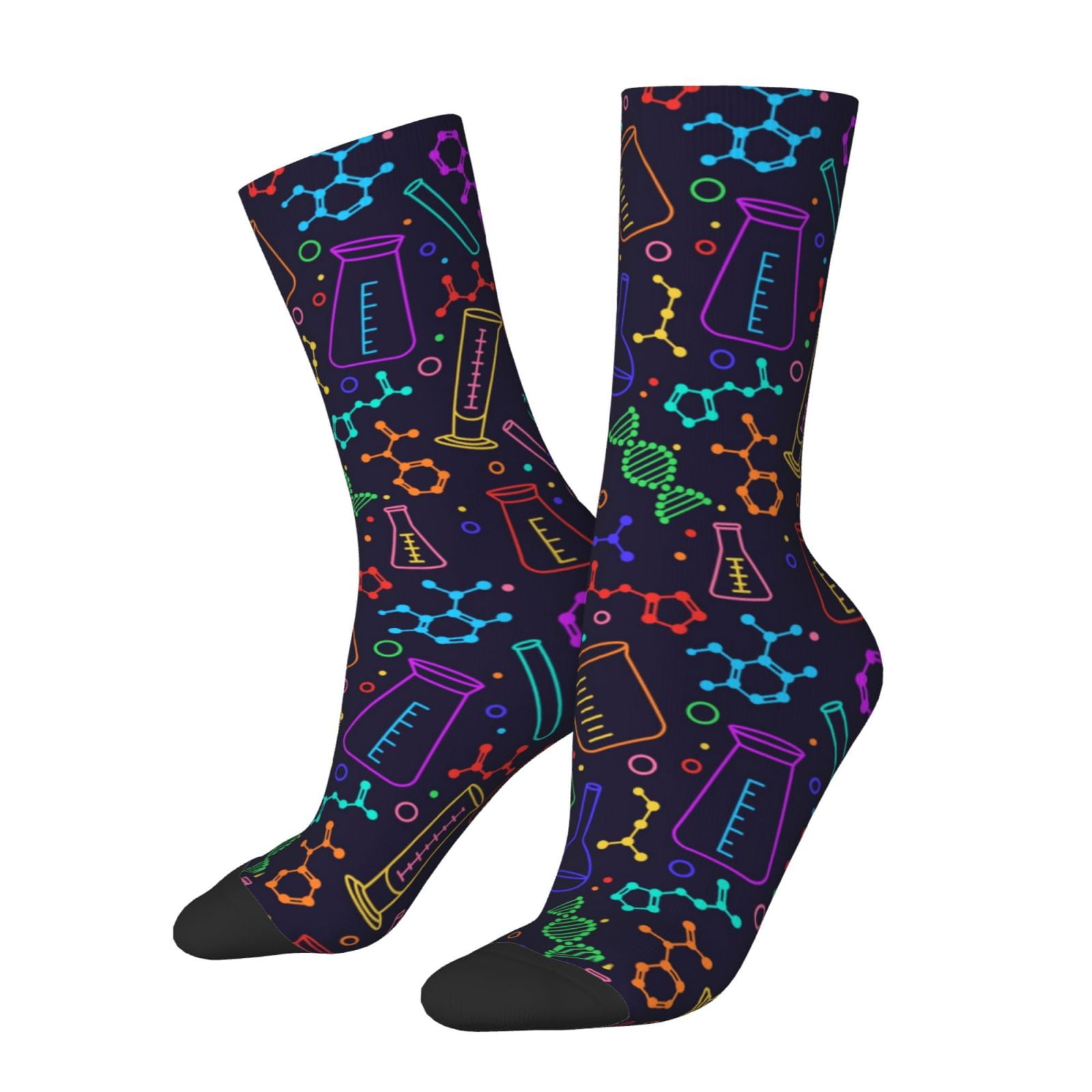 Derioi Chemistry Science Printed Middle Tube Socks for Adults for Women ...
