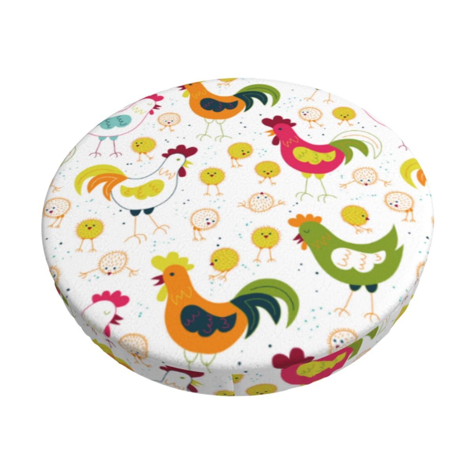 Derioi Chickens A for Round Bar Chair Cushion Cover Round Stool Cover ...