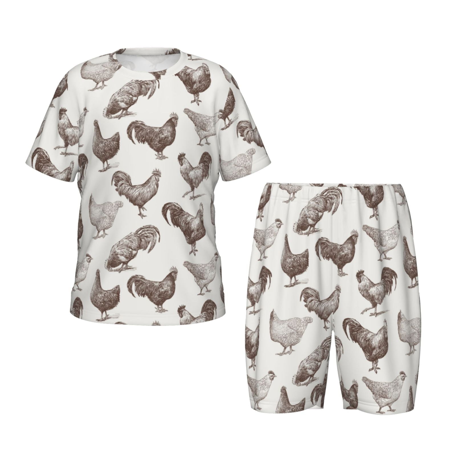 Derioi Chickens for Short-Sleeved Summer Pajama Set for Girls and Boys ...