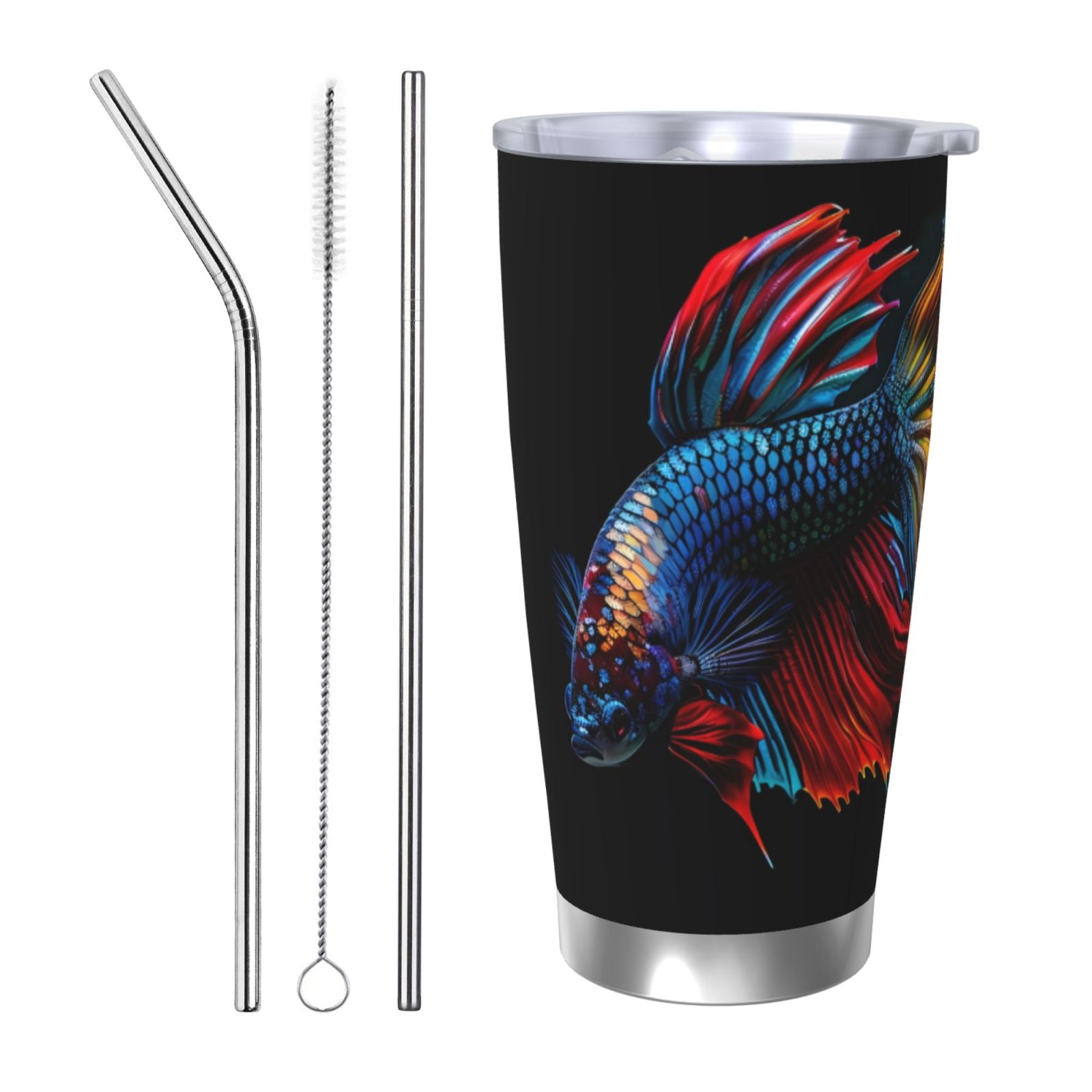 Derioi Colorful Betta Fish for 20oz Tumbler with Lid for Hot and Cold ...