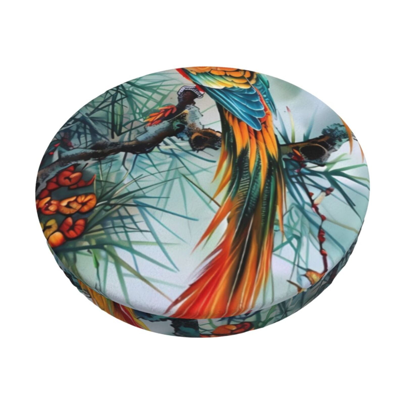 Derioi Colorful Birds Pine Branch for Round Bar Chair Cushion Cover ...