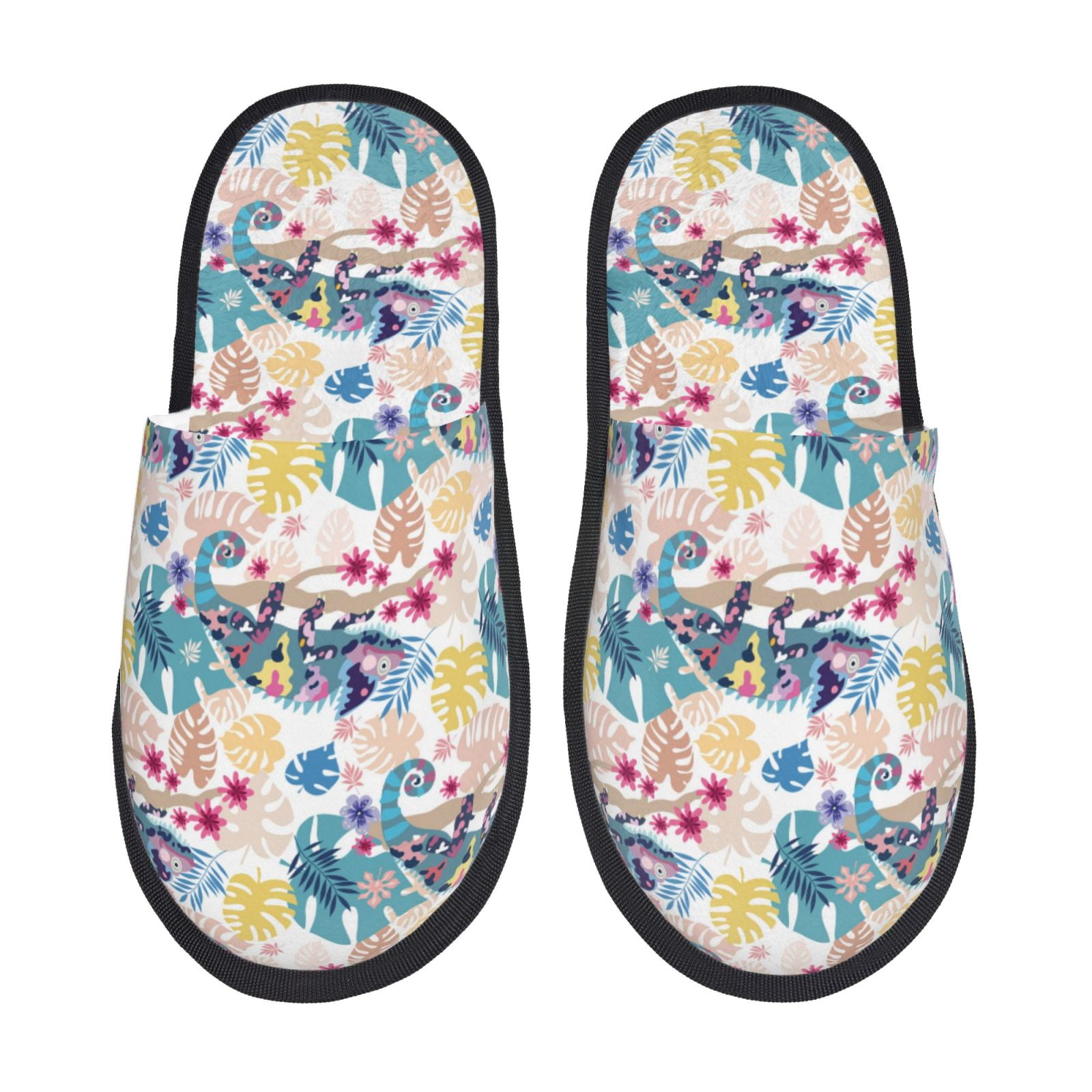 Derioi Colorful Chameleons for Slippers Indoor Outdoor Anti-Skid Warm ...