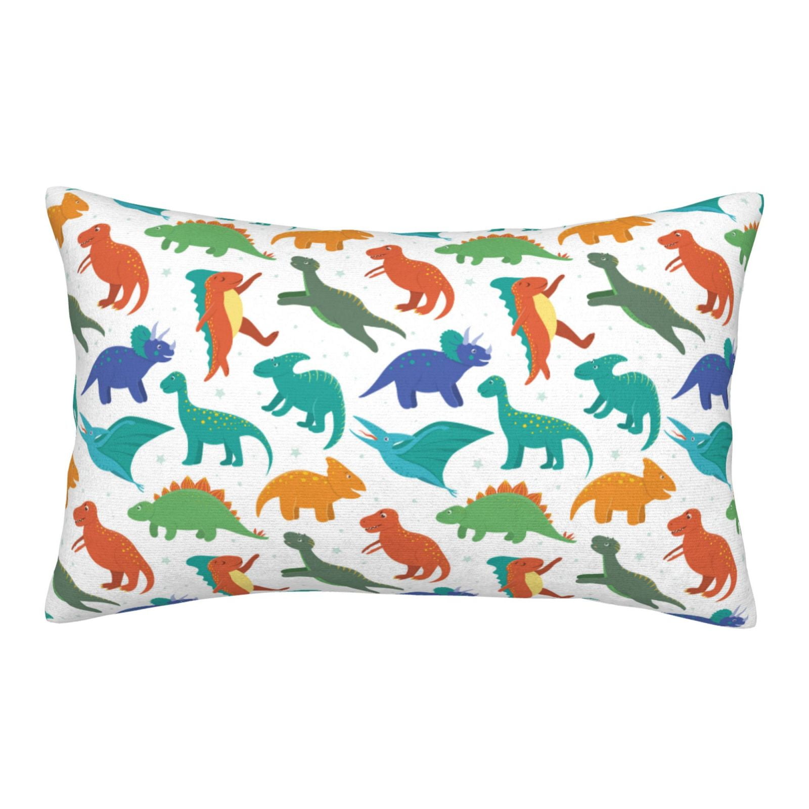 Derioi Colorful Dinosaur for Double-sided Pillow Cover with Concealed ...