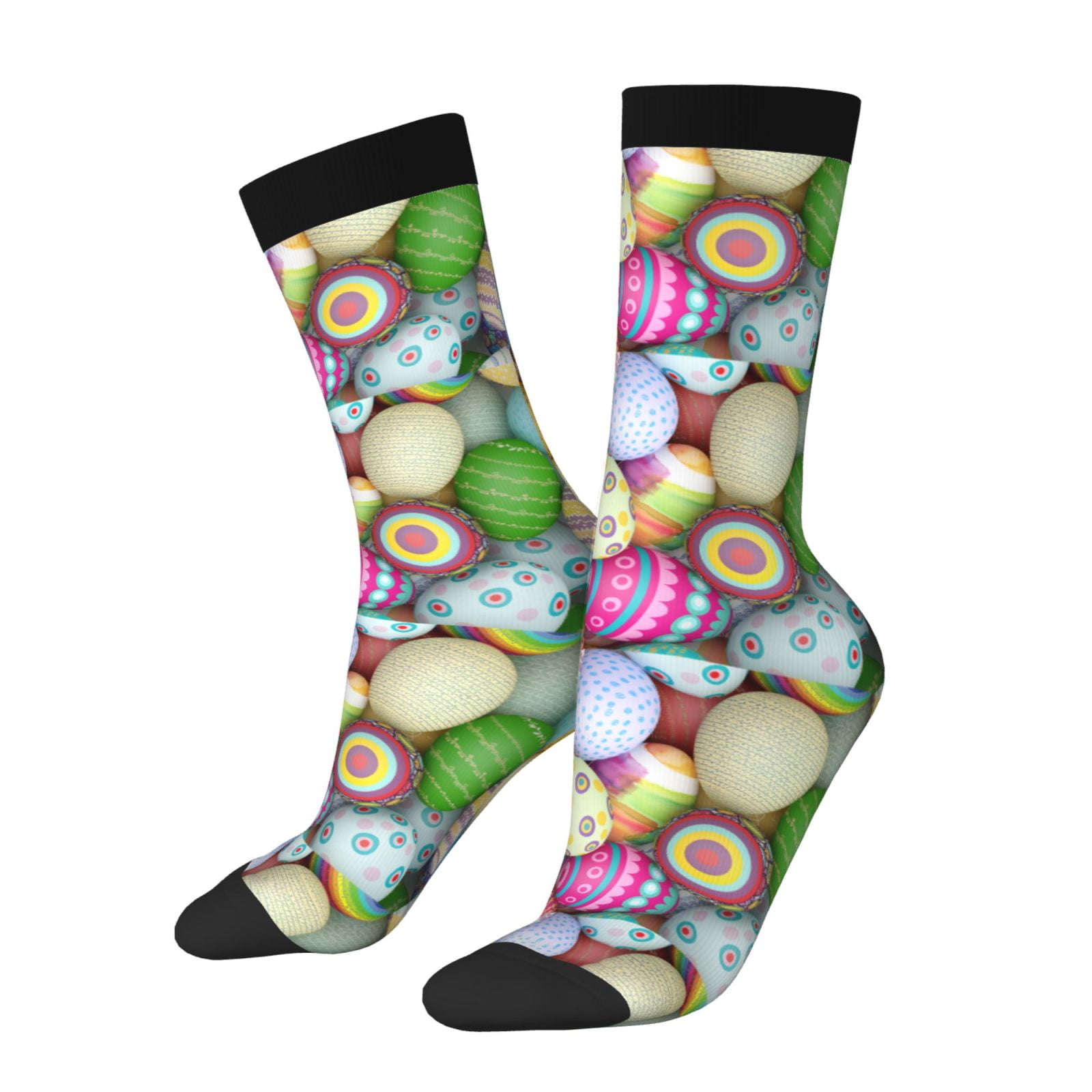 Derioi Colorful Easter Eggs Printed Middle Tube Socks for Adults for ...