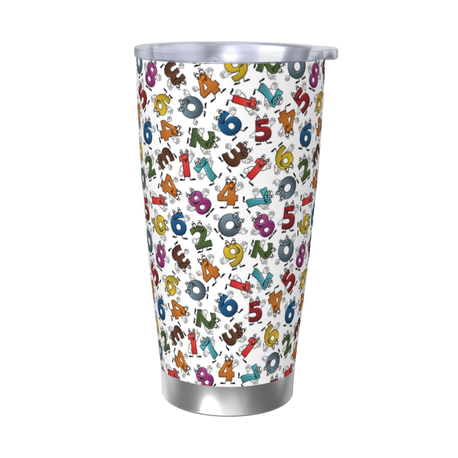 Derioi Colorful Numbers for 20oz Tumbler with Lid for Hot and Cold ...