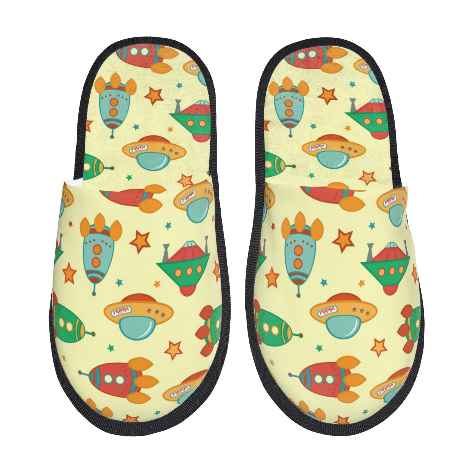 Derioi Colorful Outer Space for Slippers Indoor Outdoor Anti-Skid Warm ...