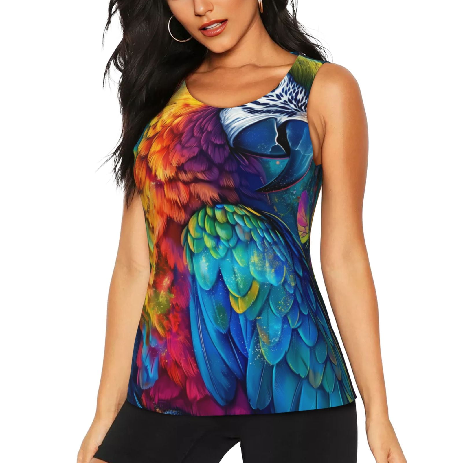 Derioi Colorful Parrot Jungle Dream for Workout Tops for Women Scoop ...
