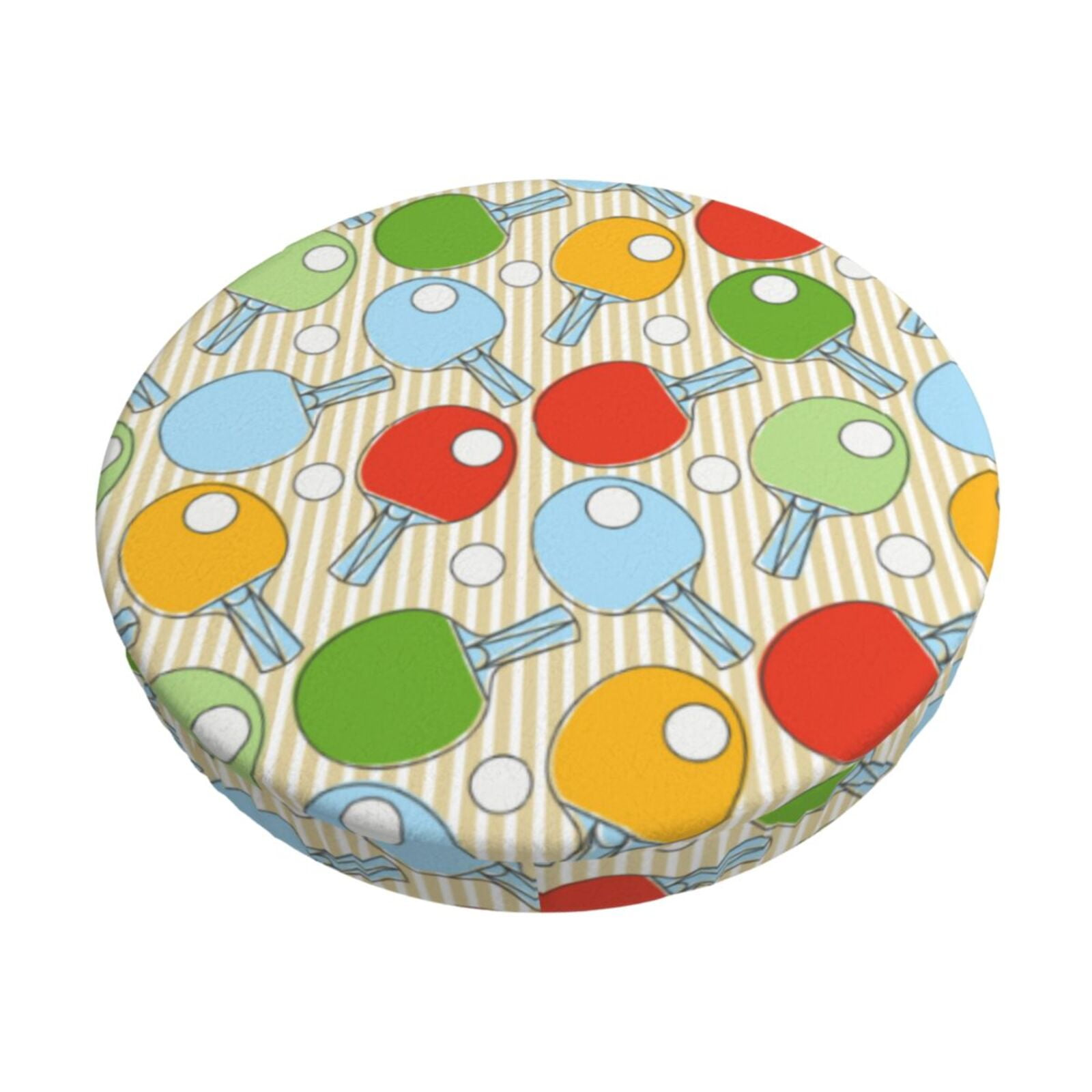 Derioi Colorful Ping Pong Rackets1 for Round Bar Chair Cushion Cover ...
