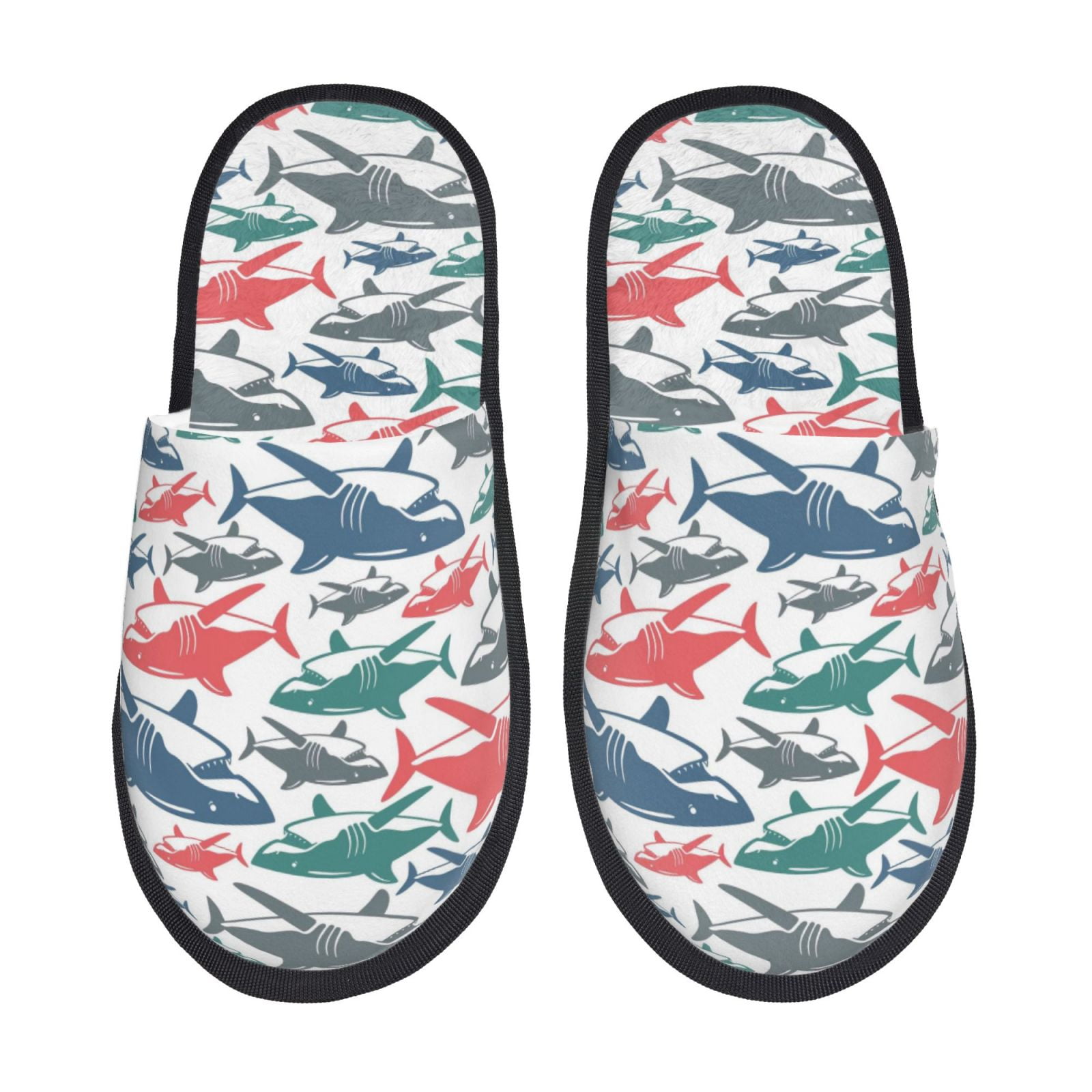 Derioi Colorful Shark for Slippers Indoor Outdoor Anti-Skid Warm Cozy ...