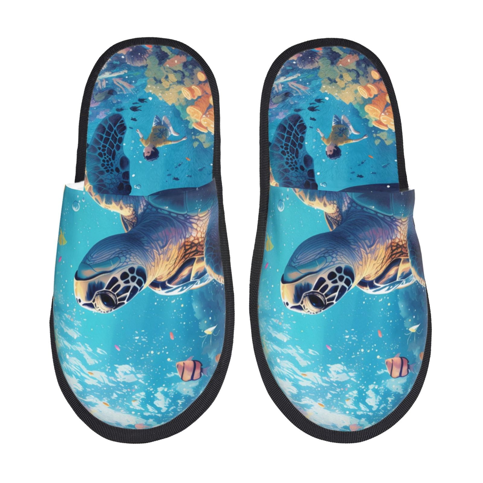 Derioi Colorful Underwater Plant Turtle for Slippers Indoor Outdoor ...
