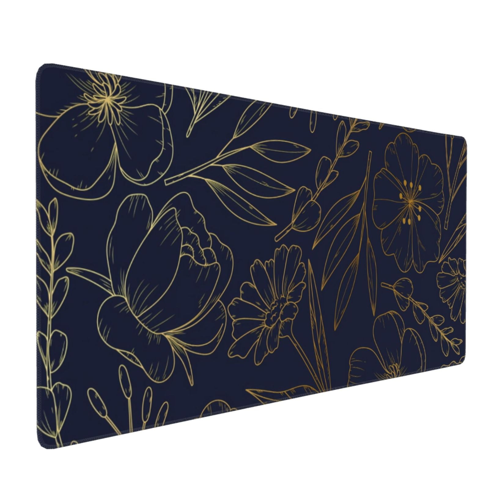 Derioi Copper-Gold Gloss Outline Flower for Large Non-Slip Gaming Mouse ...