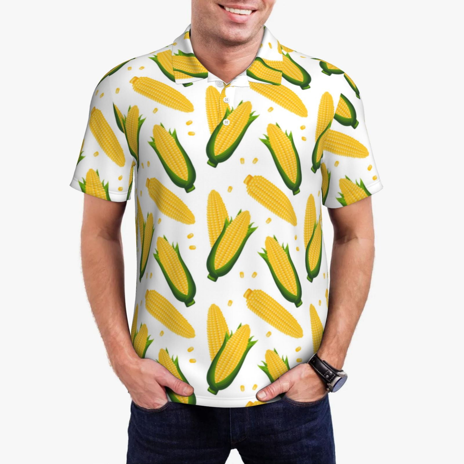Derioi Corn On The Cob for Men's Polo Shirts Short Sleeve Golf Shirt ...