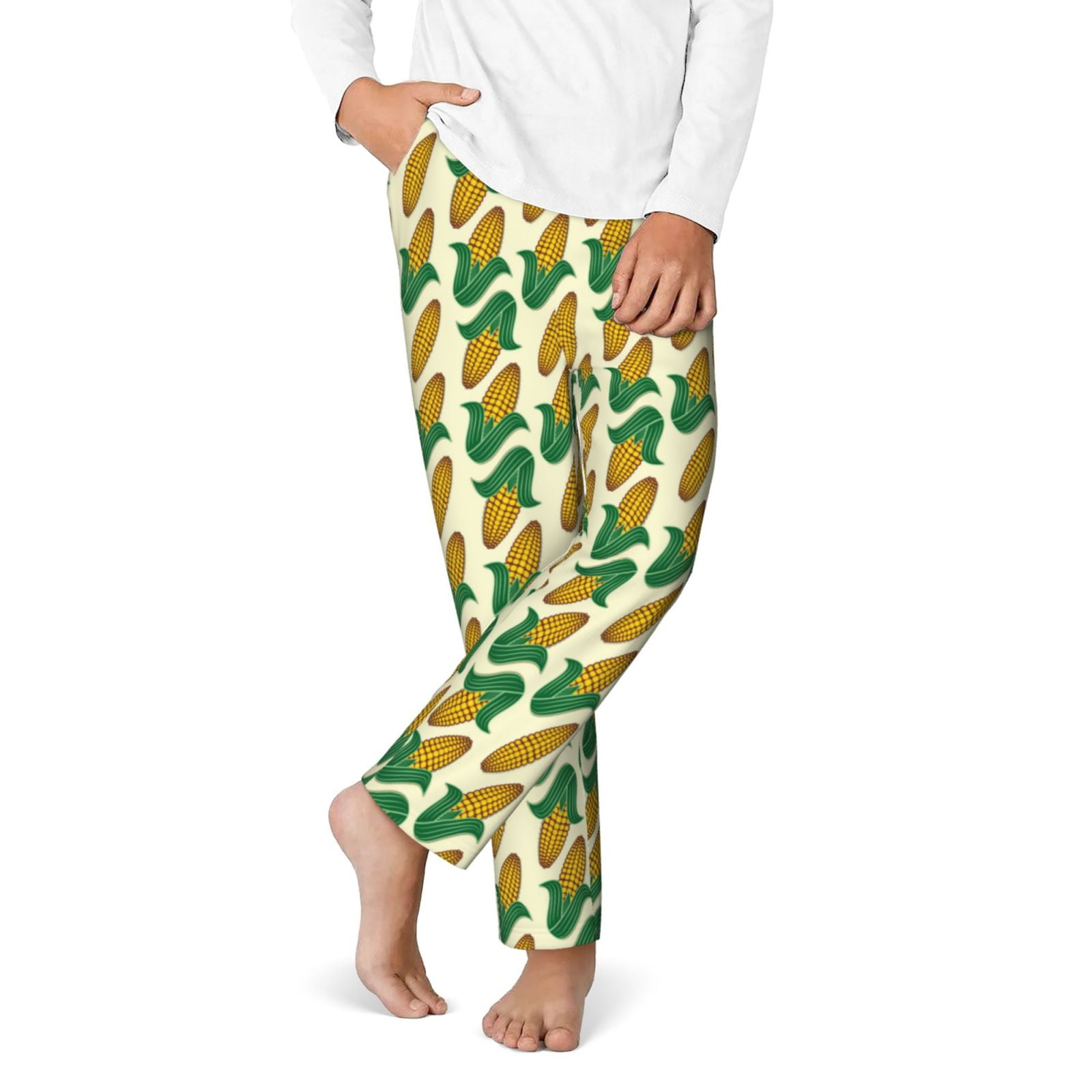 Derioi Corn for Pajama Pants Men Elastic Waistband Sleep Pajama Pant Pj ...