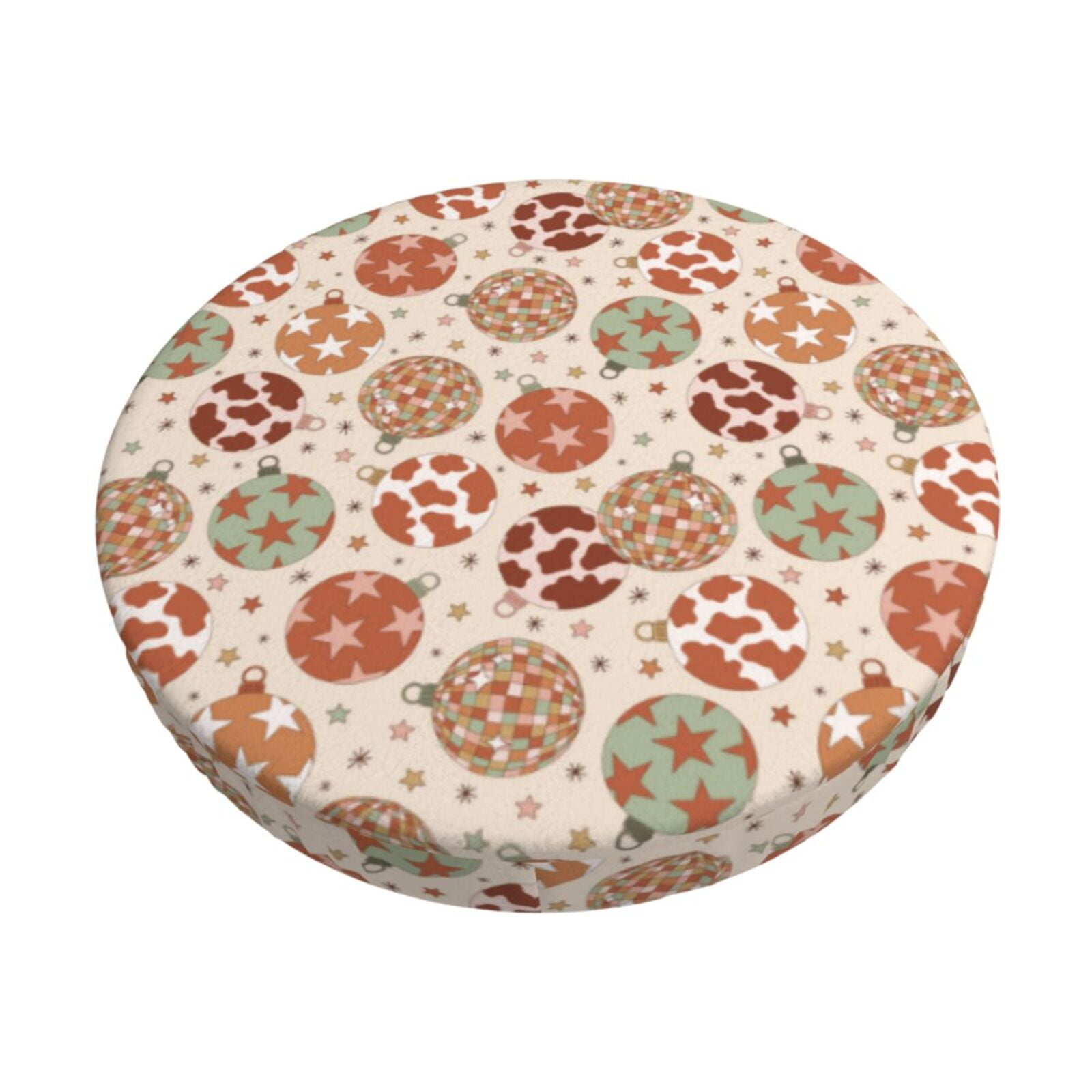 Derioi Cow Spots And Disco Ball for Round Bar Chair Cushion Cover Round ...