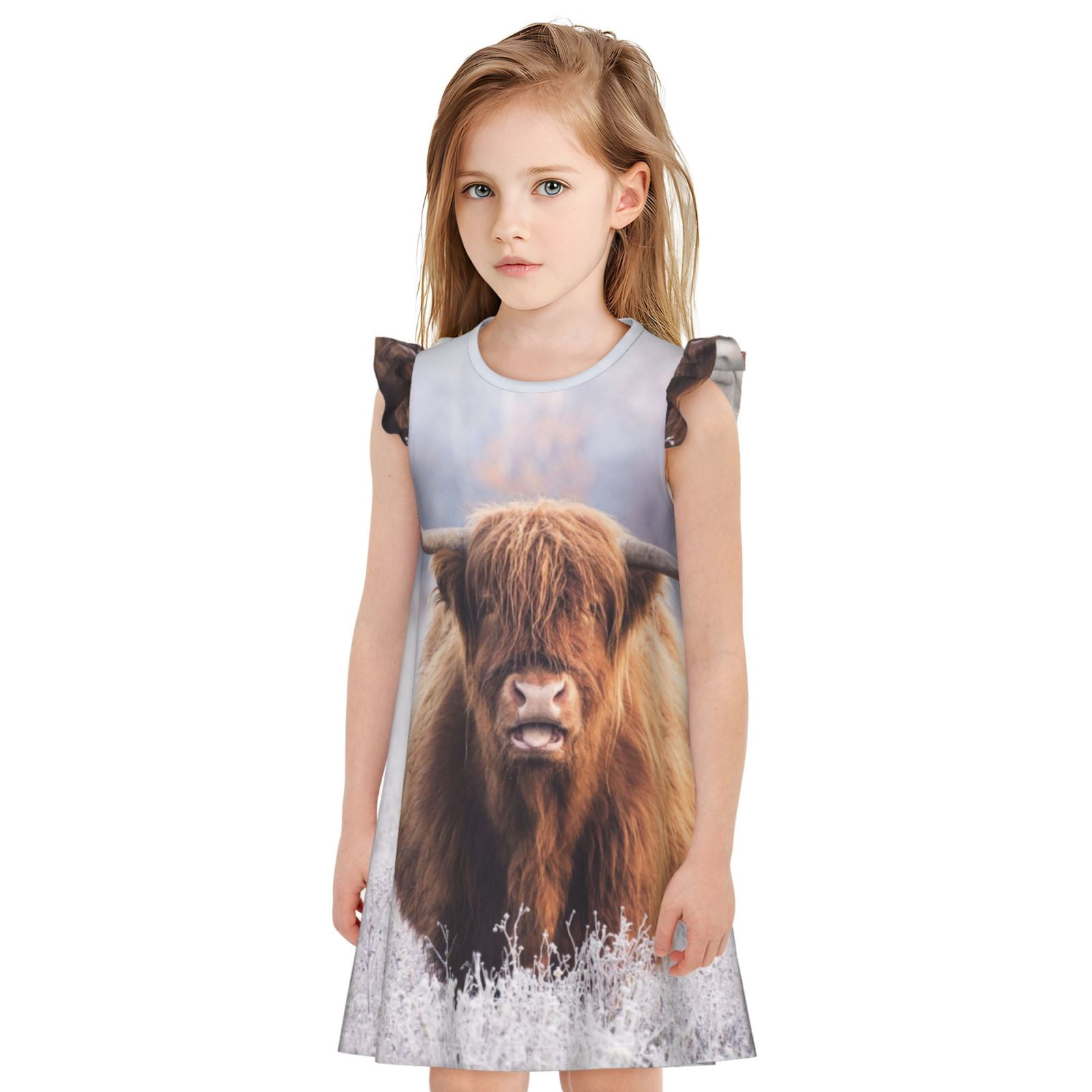 Derioi Cow for Girls Nightgowns Night Dress Sleepwear Pajamas for Kids ...
