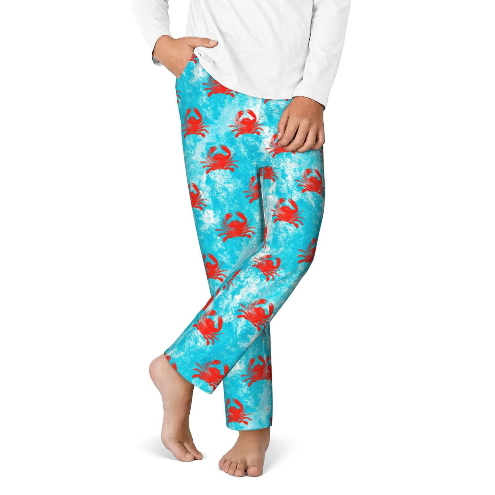 Derioi Crab Swims In The Ocean for Pajama Pants Men Elastic Waistband ...