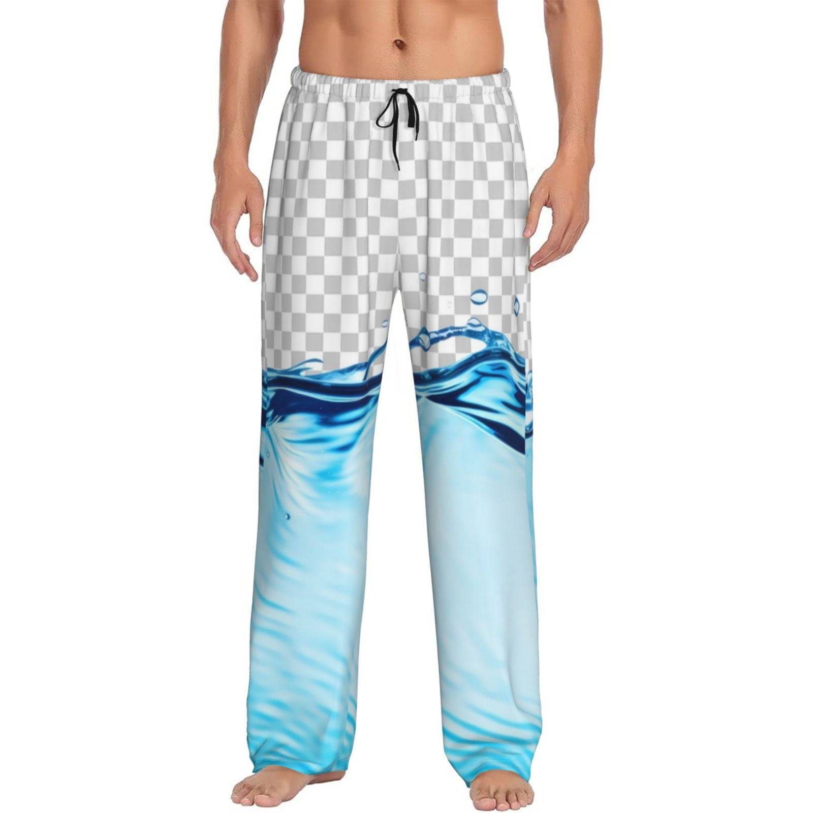 Derioi Crystal Clear Water Splash for Men's Pajama Pants with Pockets and Drawstring Lounge ...